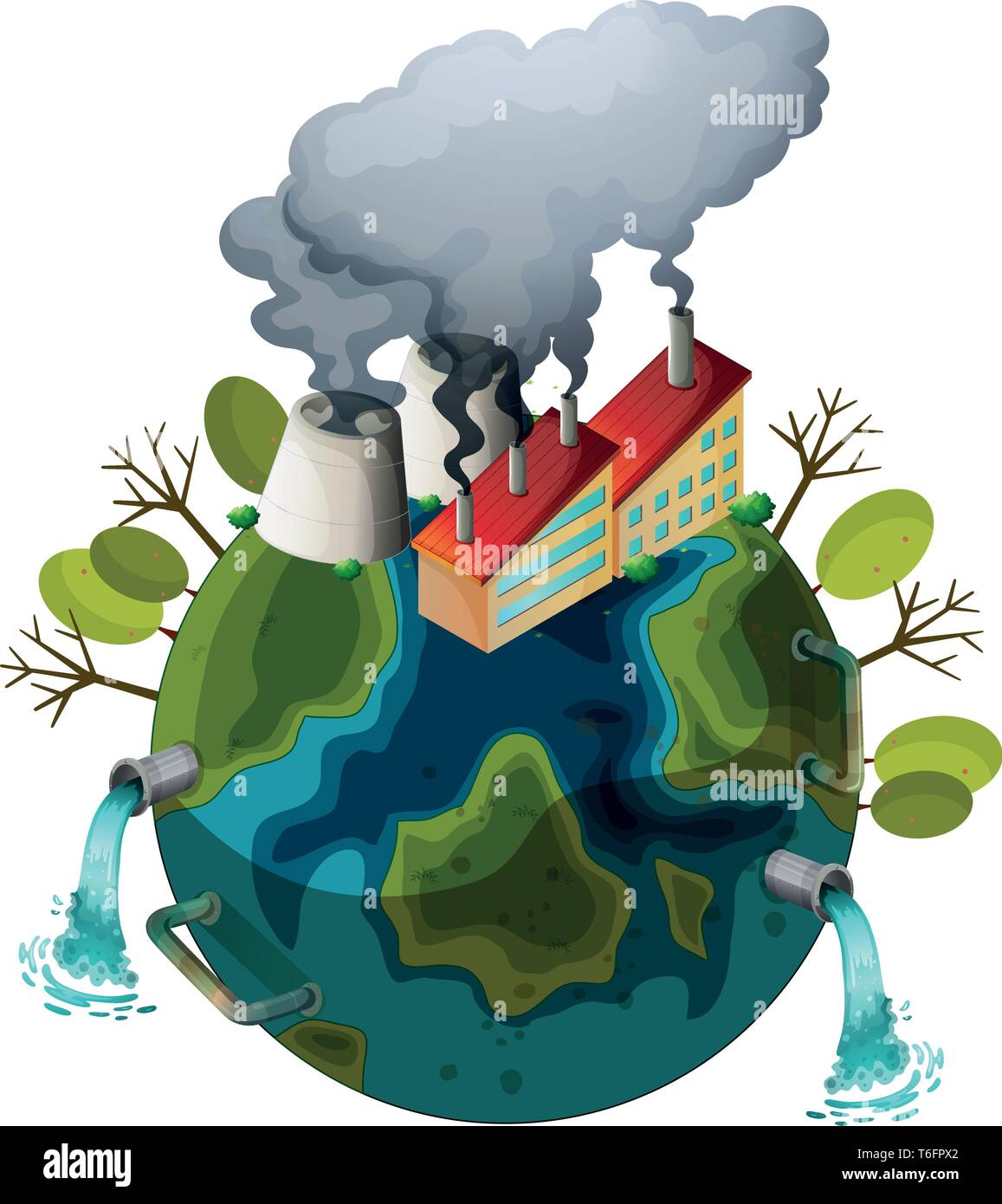 An polluted earth icon illustration Stock Vector Image & Art - Alamy
