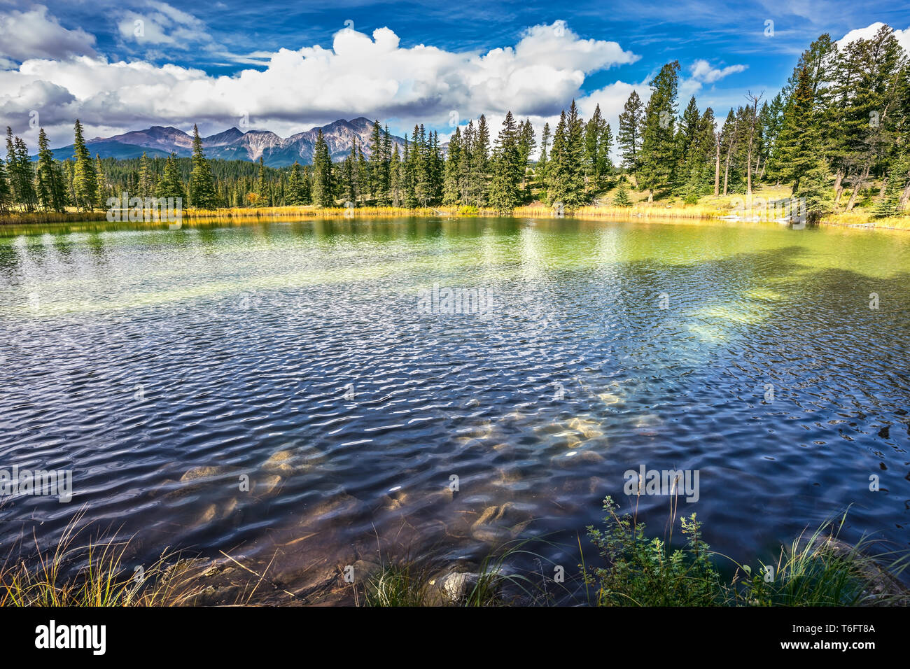 Small lake in the Rocky Mountains Stock Photo - Alamy