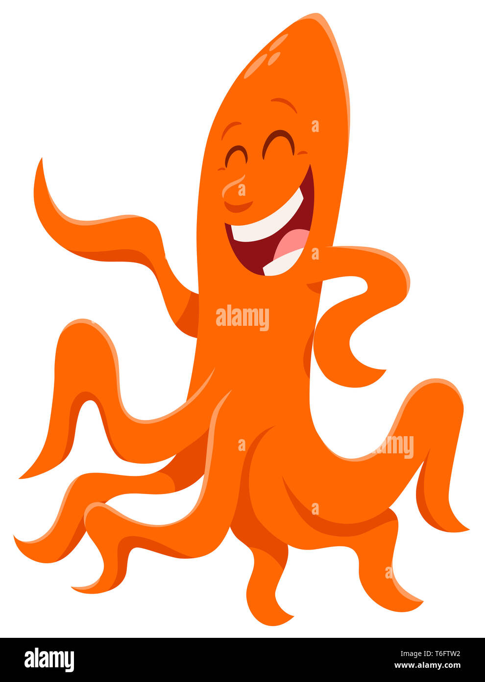 funny cartoon octopus animal character Stock Photo - Alamy