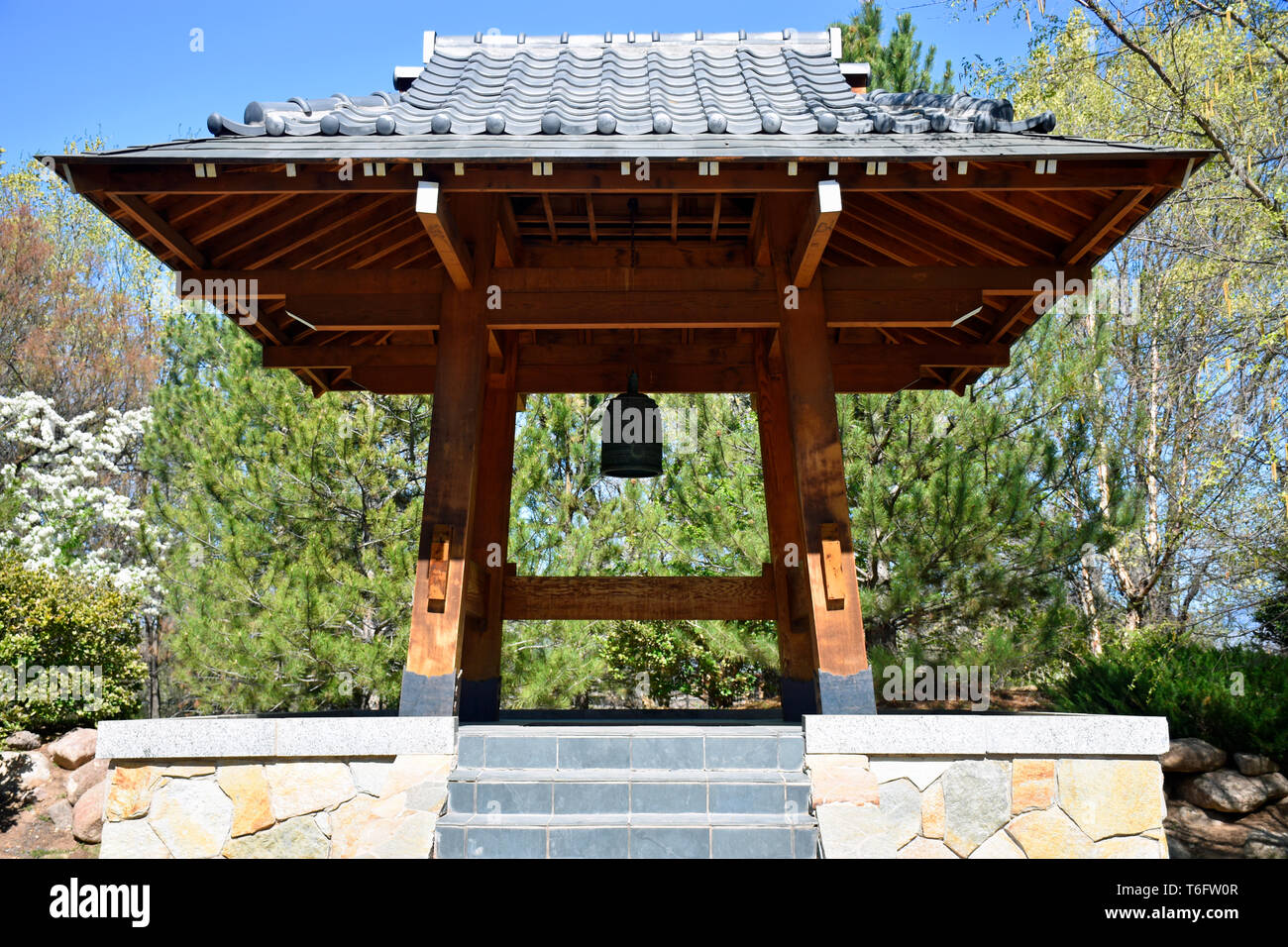 Sasebo Japanese Garden Bell Tower Stock Photo - Alamy
