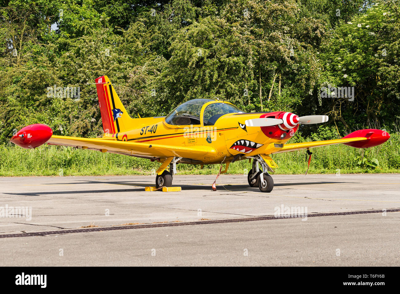 A SIAI-Marchetti SF.260 trainer aircraft from the 5th Squadron of the ...