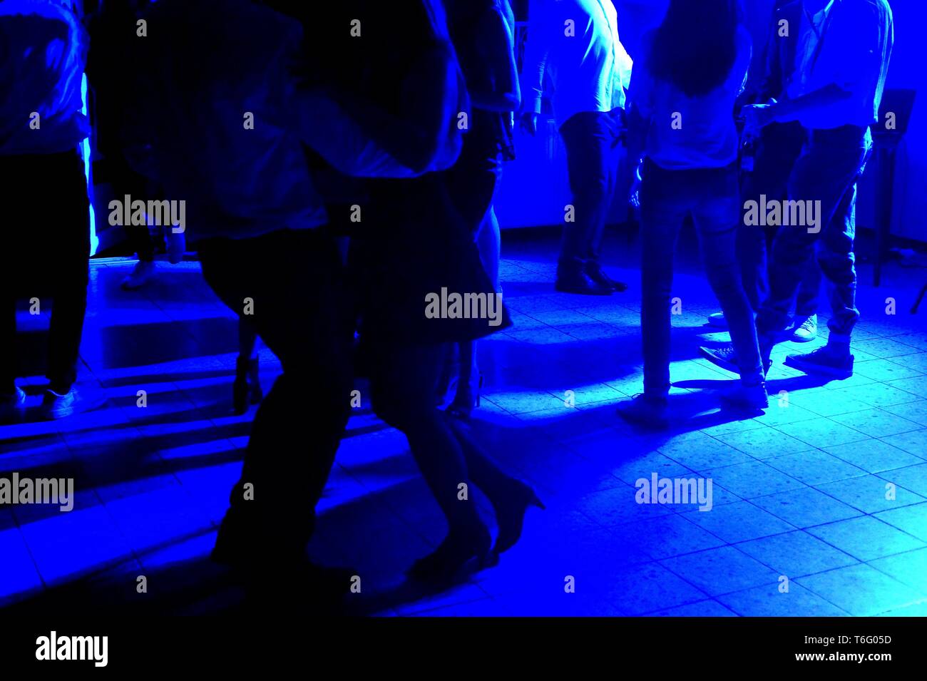 Disco dance, blue Stock Photo - Alamy
