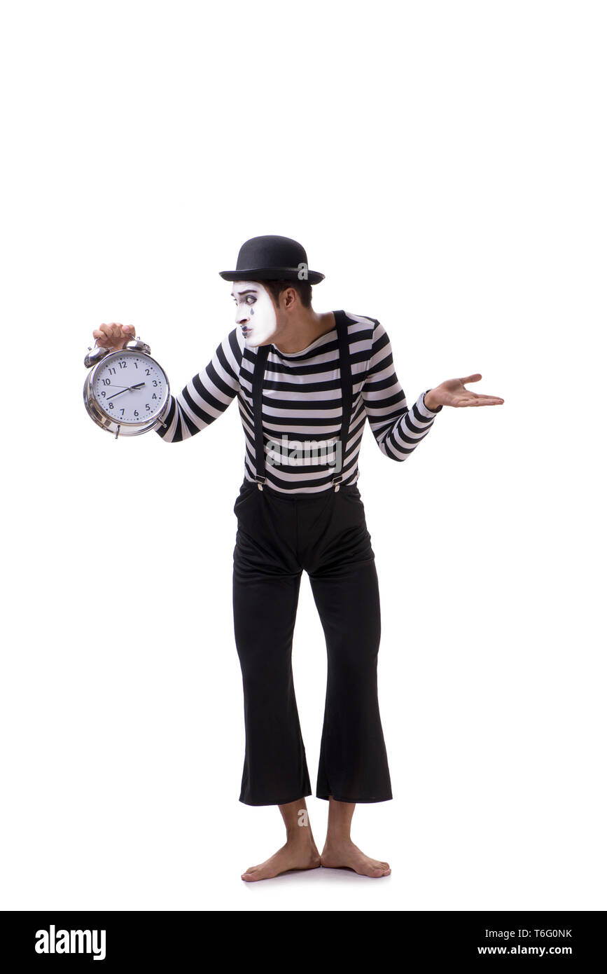 Mime in time management concept isolated on white background Stock ...