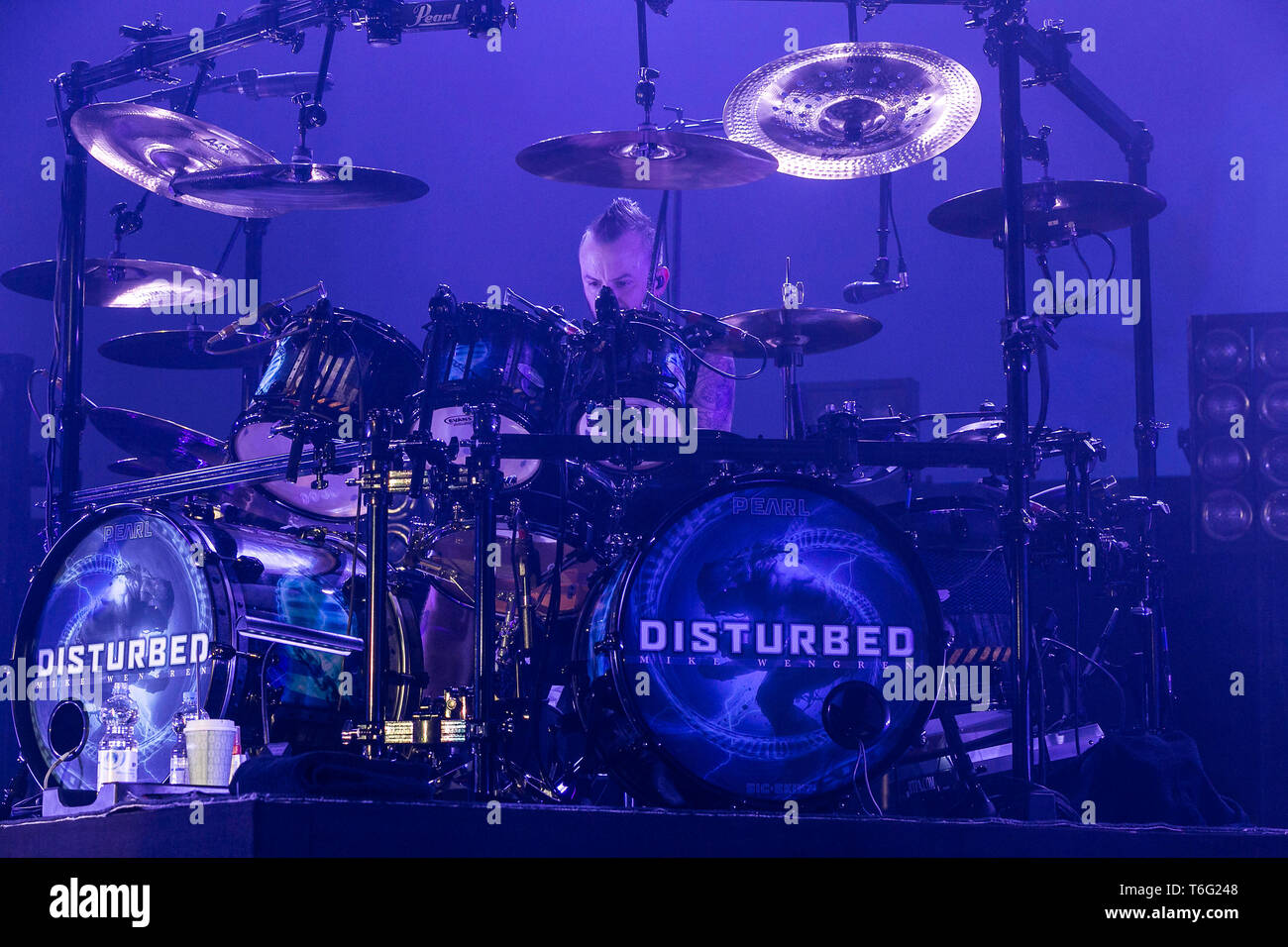 Mike Wengren of Disturbed performs live on stage during the 'Evolution ...