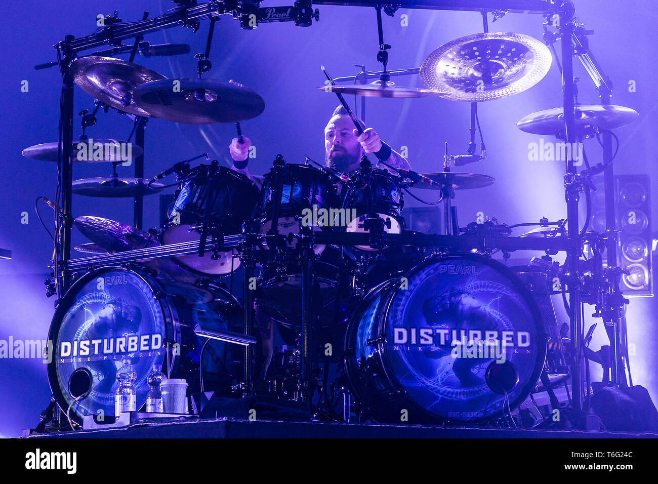 Mike Wengren of Disturbed performs live on stage during the 'Evolution ...