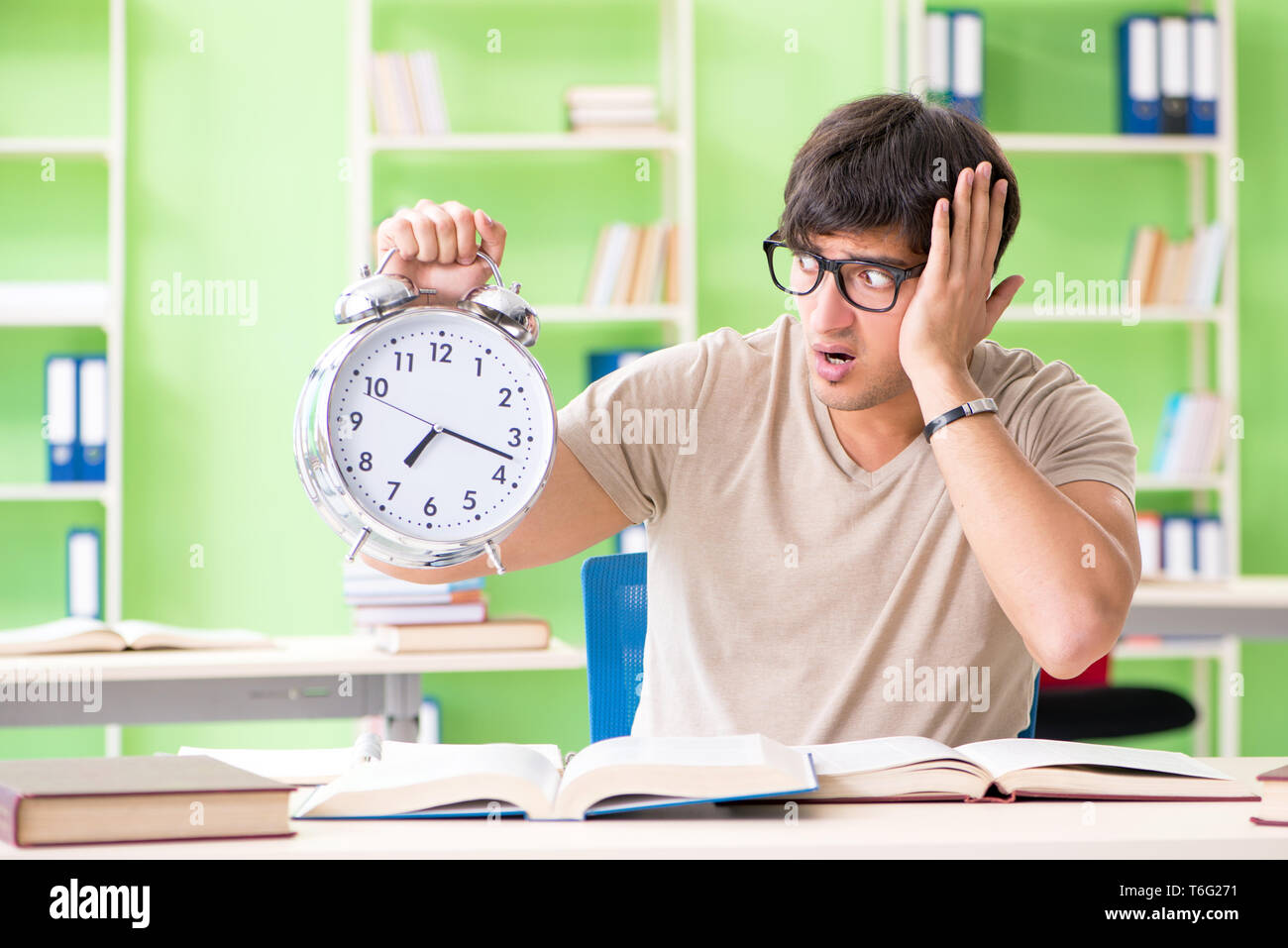 Student preparing for university exams Stock Photo - Alamy