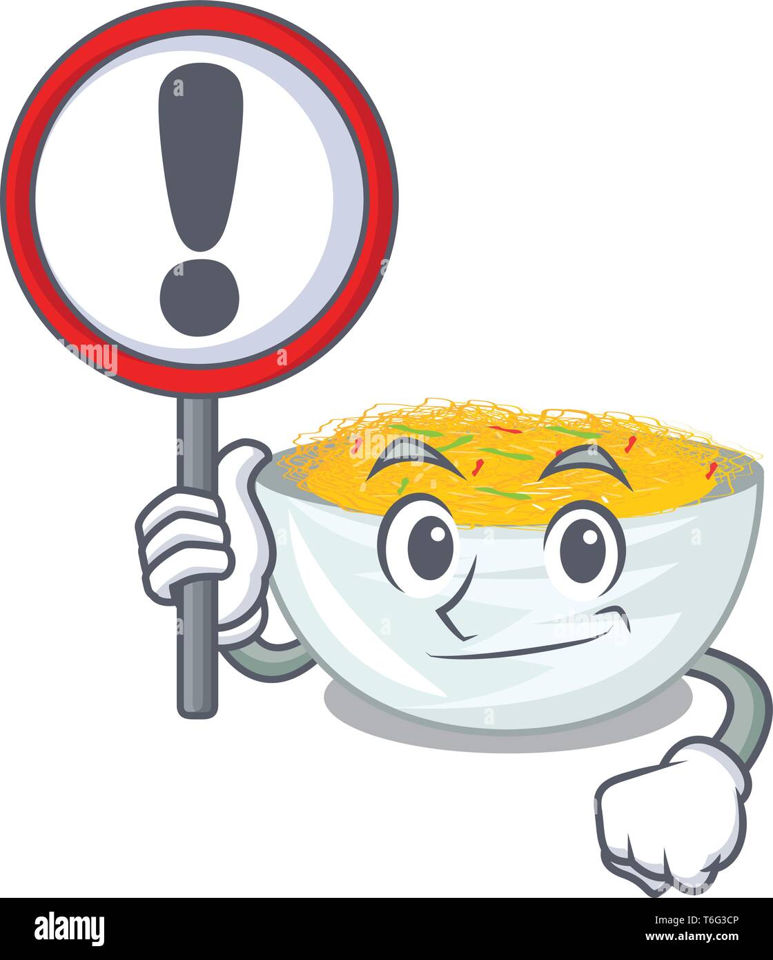 With sign cartoon fried noodles in a pan Stock Vector Image & Art - Alamy