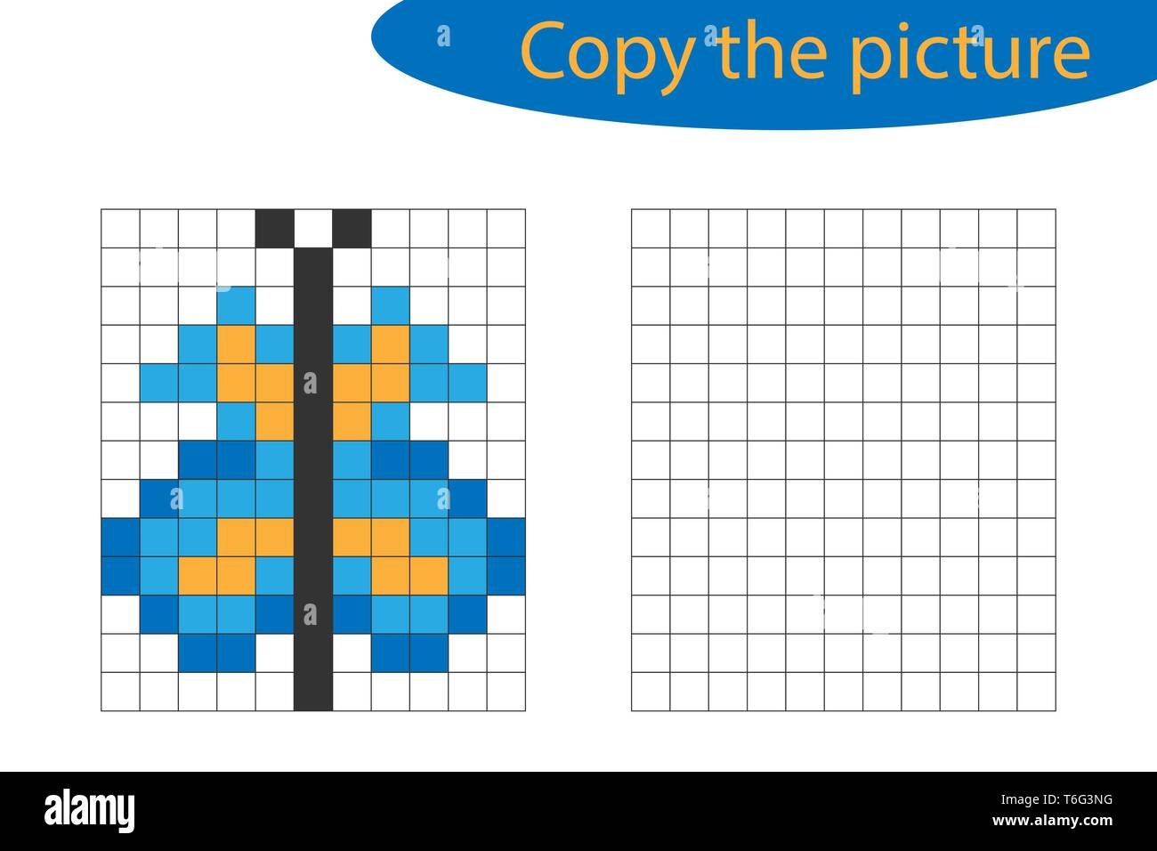 Copy the picture, pixel art, butterfly cartoon, drawing skills training ...