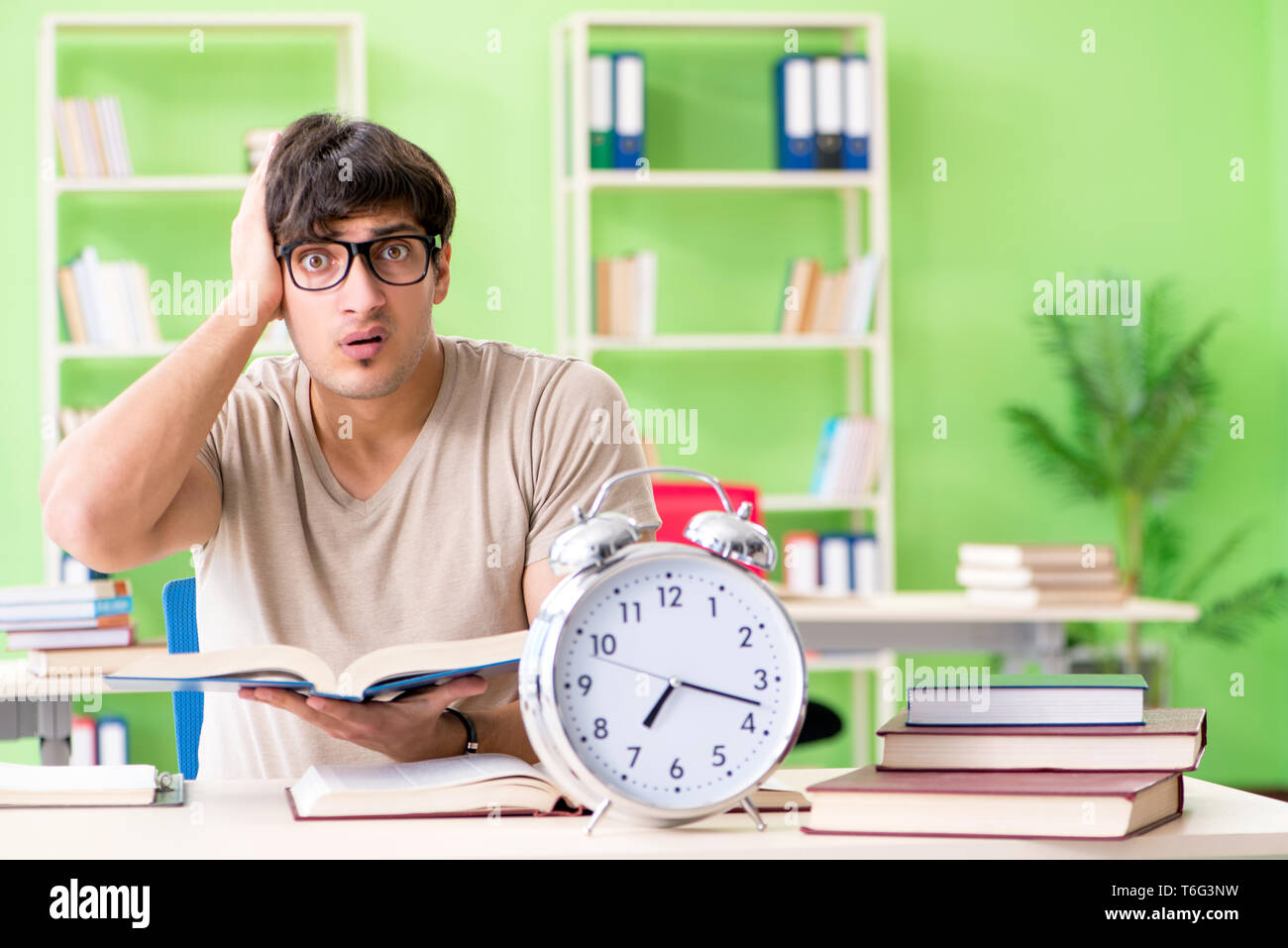 Student preparing for university exams Stock Photo - Alamy