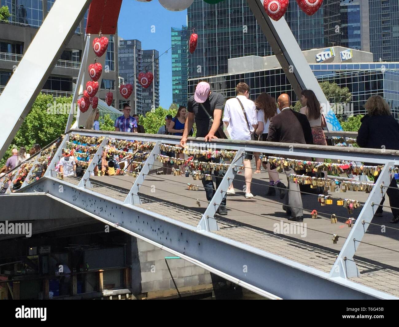 Love lock bridge Melbourne Stock Photo - Alamy