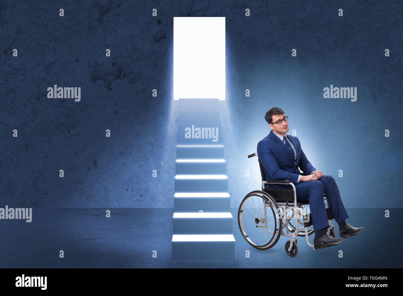 Wheelchair stairs inaccessible handicapped accessibility hi-res stock ...