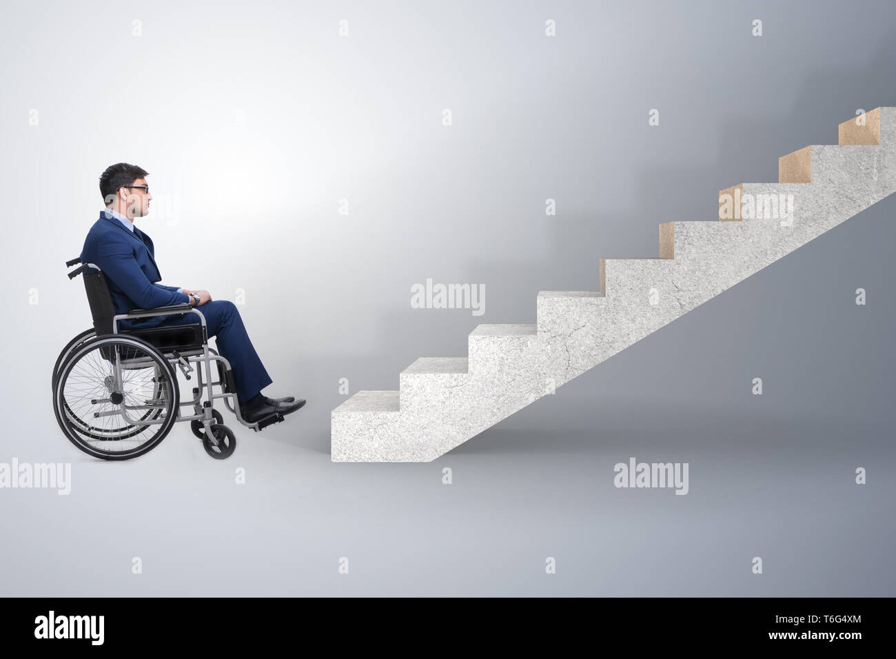 Wheelchair stairs inaccessible handicapped accessibility hi-res stock ...