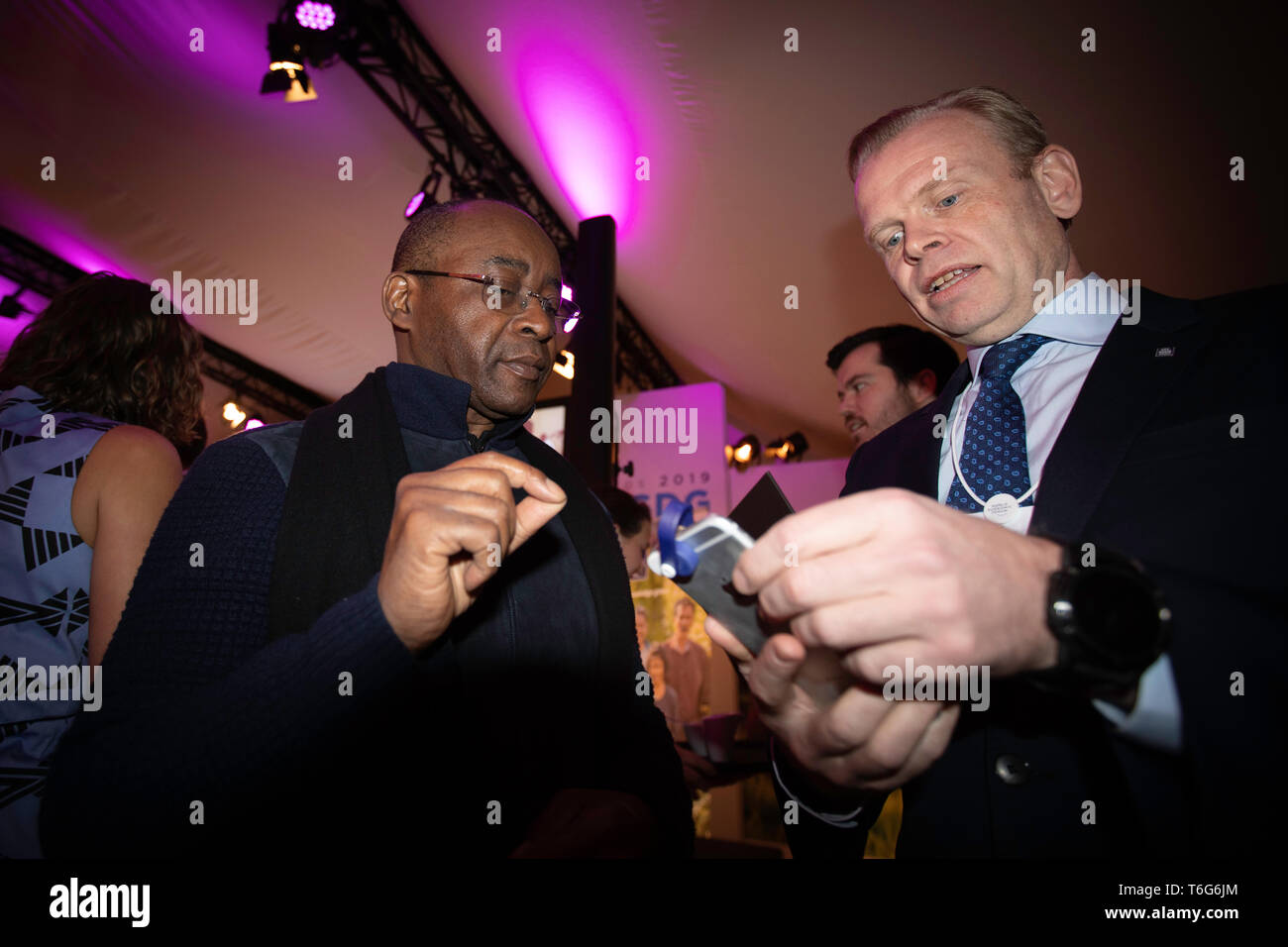 CEO of Yara, Svein Tore Holsether with Econet founder Strive Masiyiwa ...