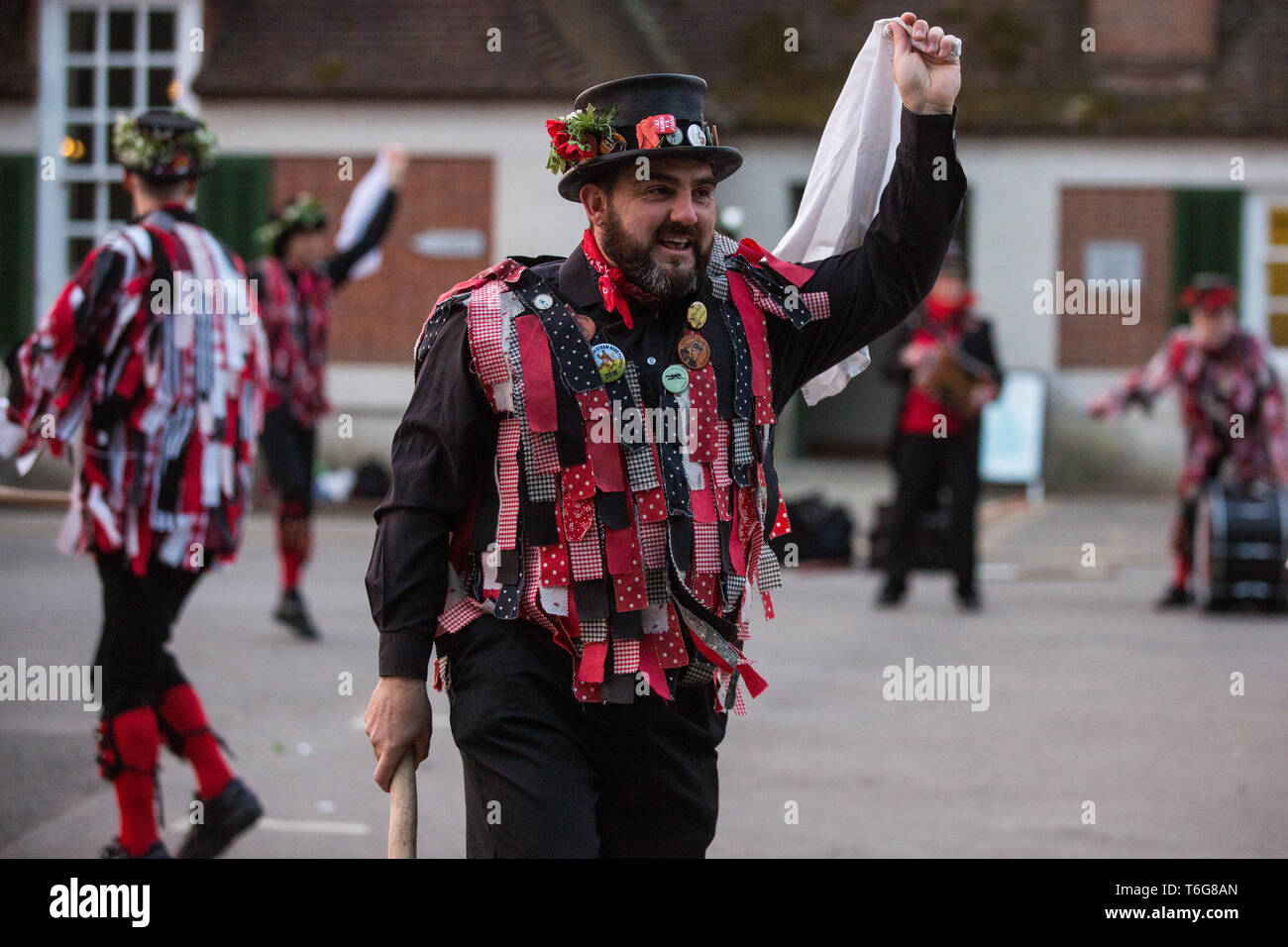 Runnymede, UK. 1st May, 2019. Datchet Border Morris provide a display ...