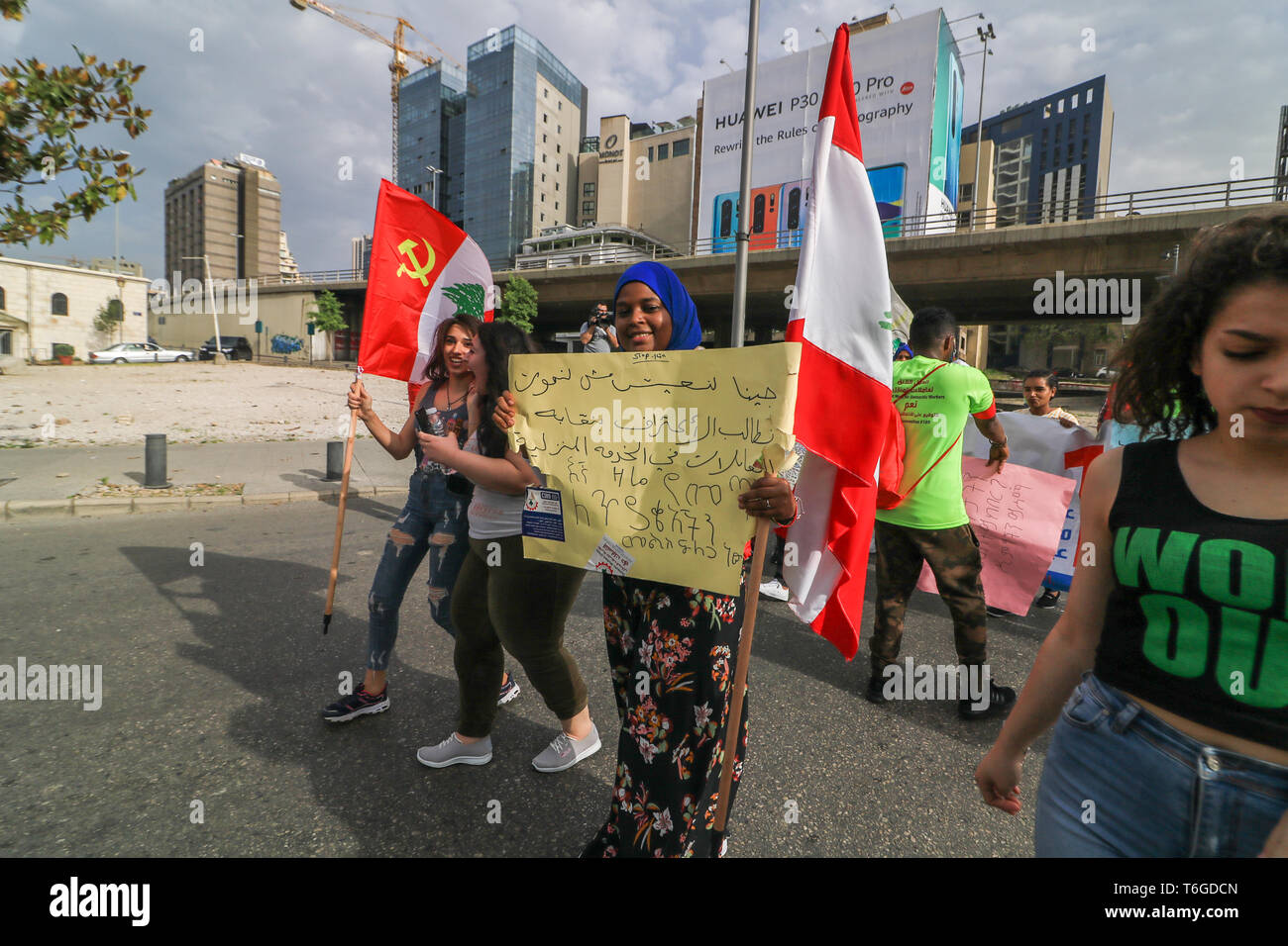 Beirut, Lebanon. 1st May, 2019. Thousands of supporters of the Lebanese ...