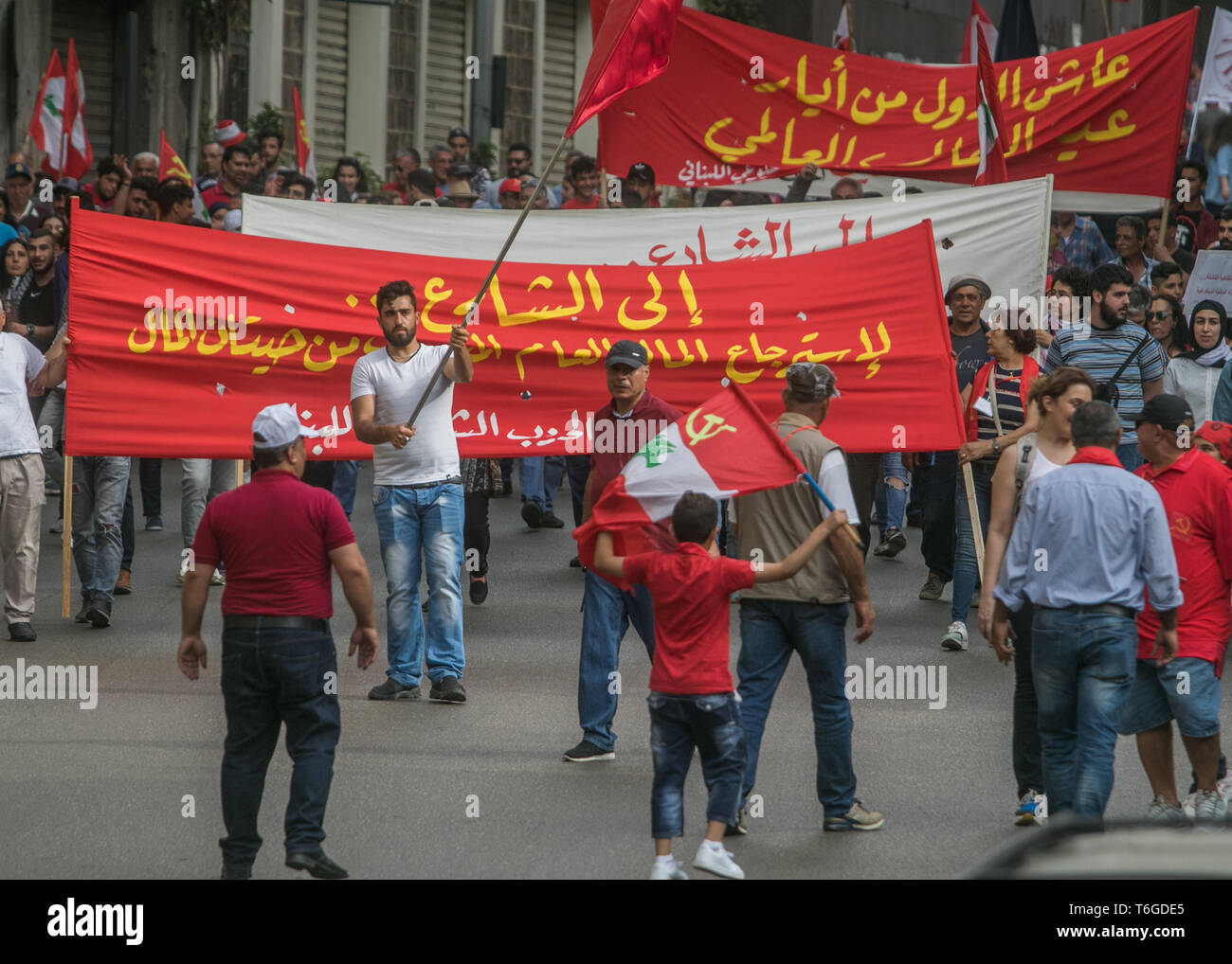 Beirut, Lebanon. 1st May, 2019. Thousands of supporters of the Lebanese ...