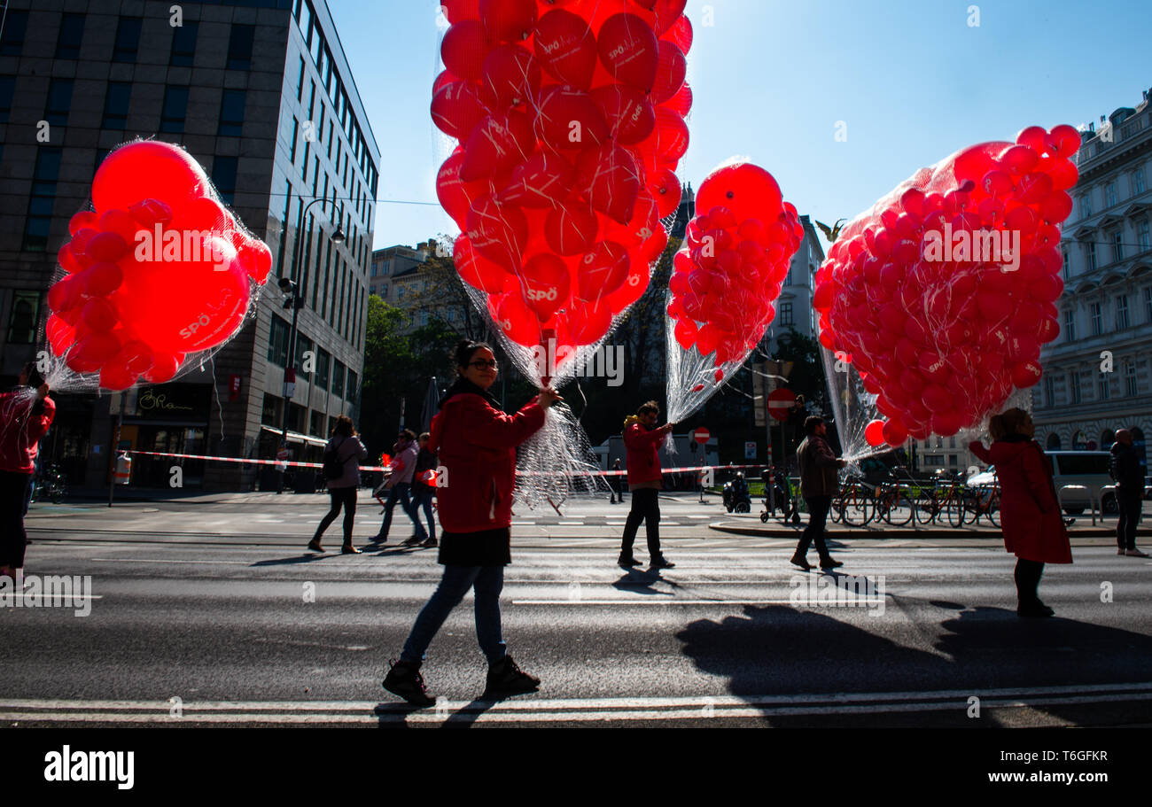 Vienna, Austria. 1st May, 2019. People attend the May 1st parade in ...