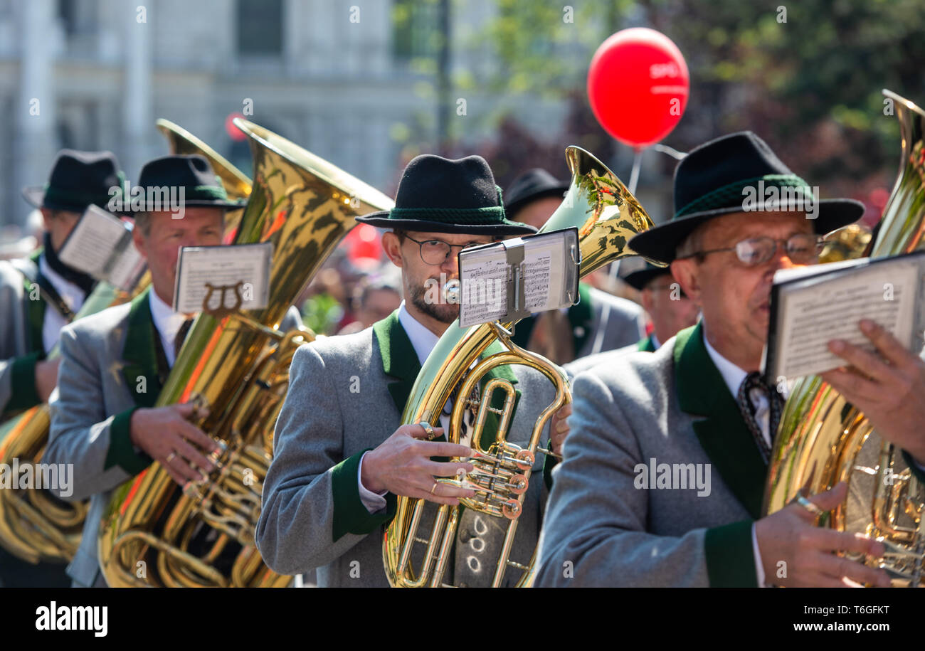 Vienna, Austria. 1st May, 2019. People attend the May 1st parade in ...