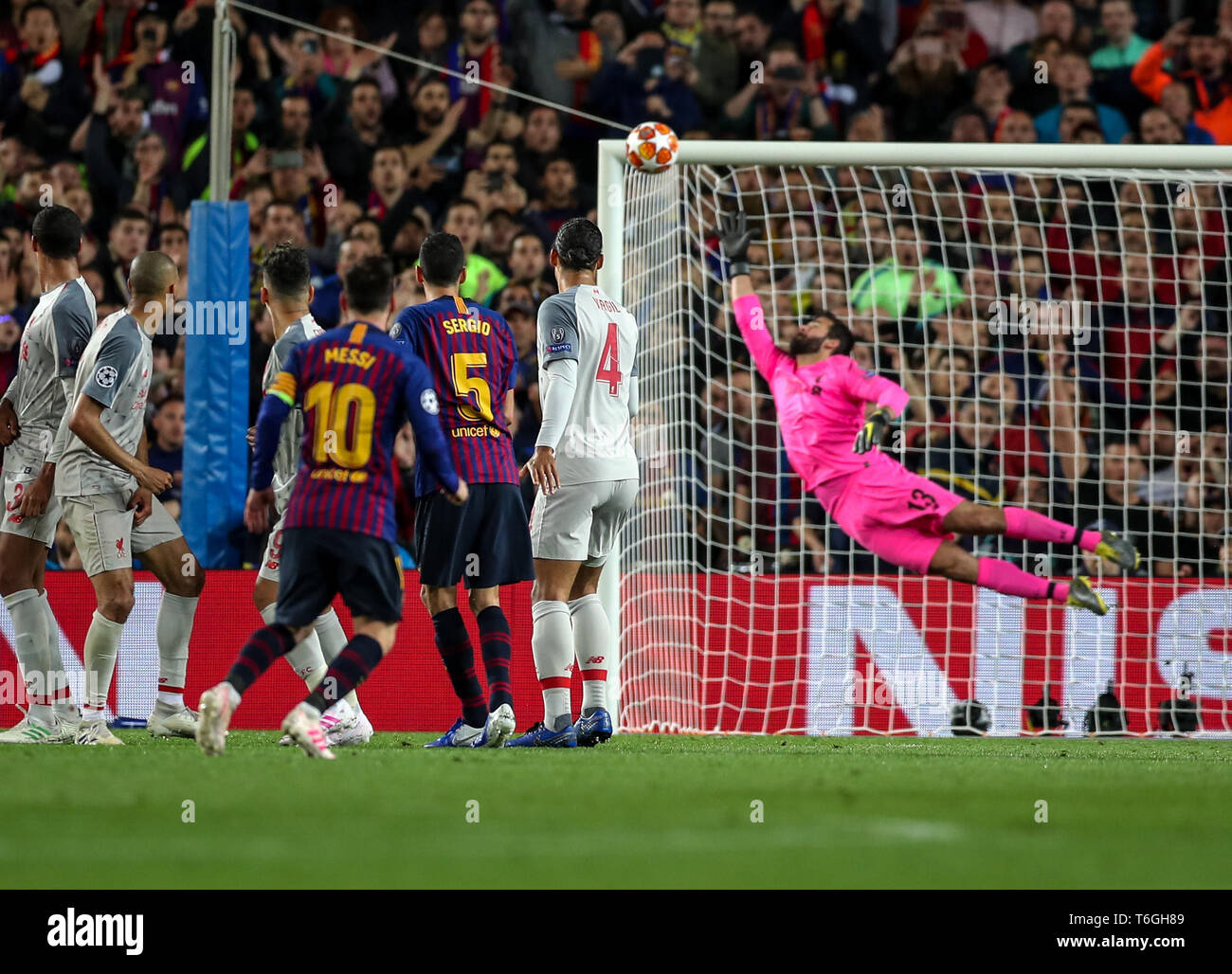 Messi free kick liverpool hi-res stock photography and images - Alamy