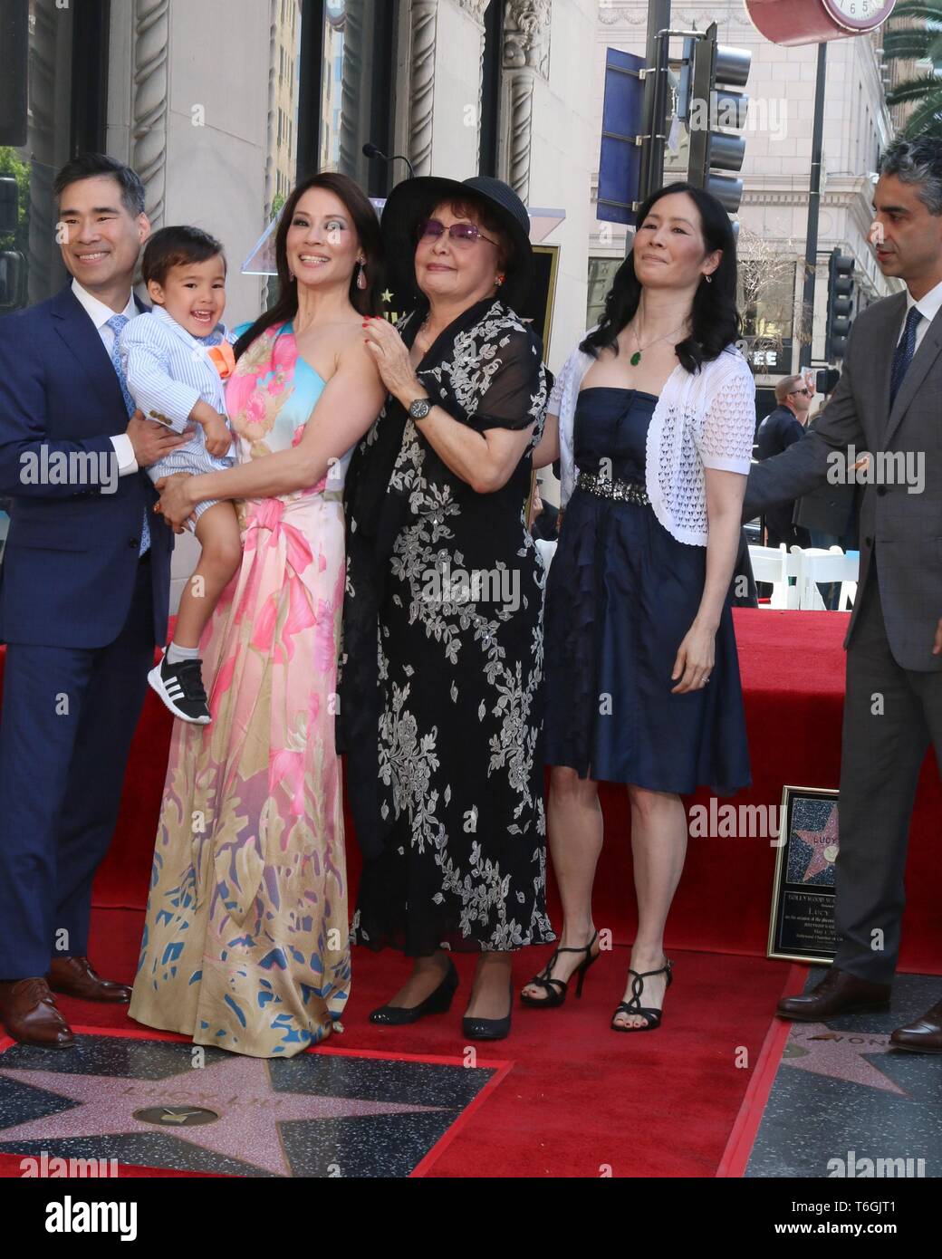 Los Angeles, CA, USA. 1st May, 2019. Lucy Liu, Family at the induction ...