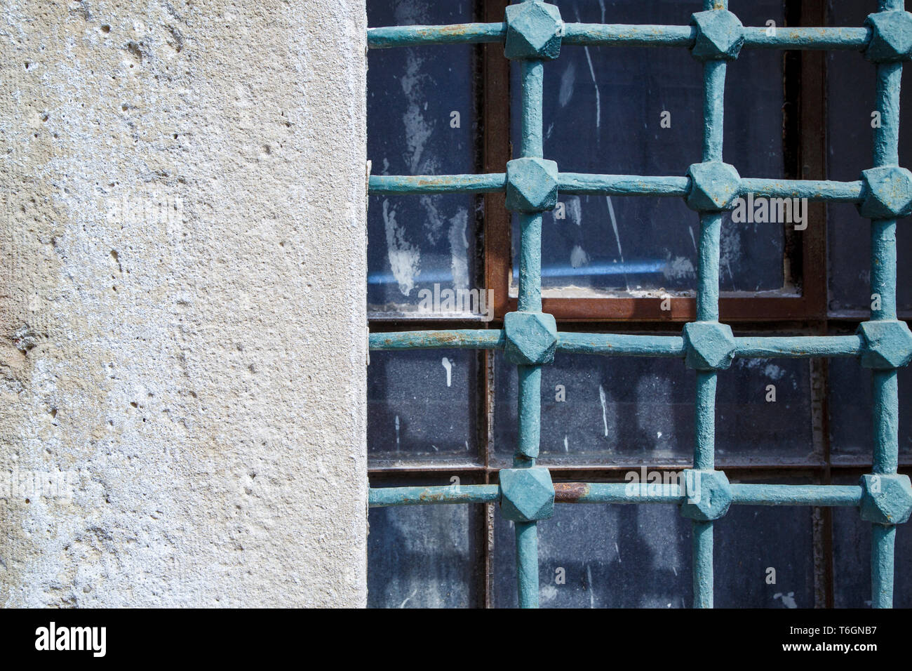 very old bars on old Windows Stock Photo - Alamy