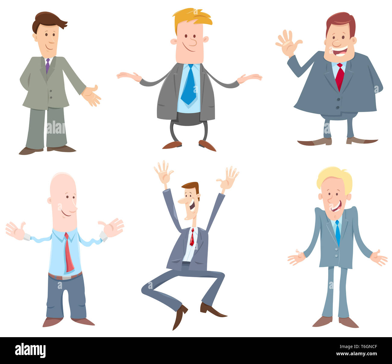 funny businessmen cartoon characters set Stock Photo - Alamy