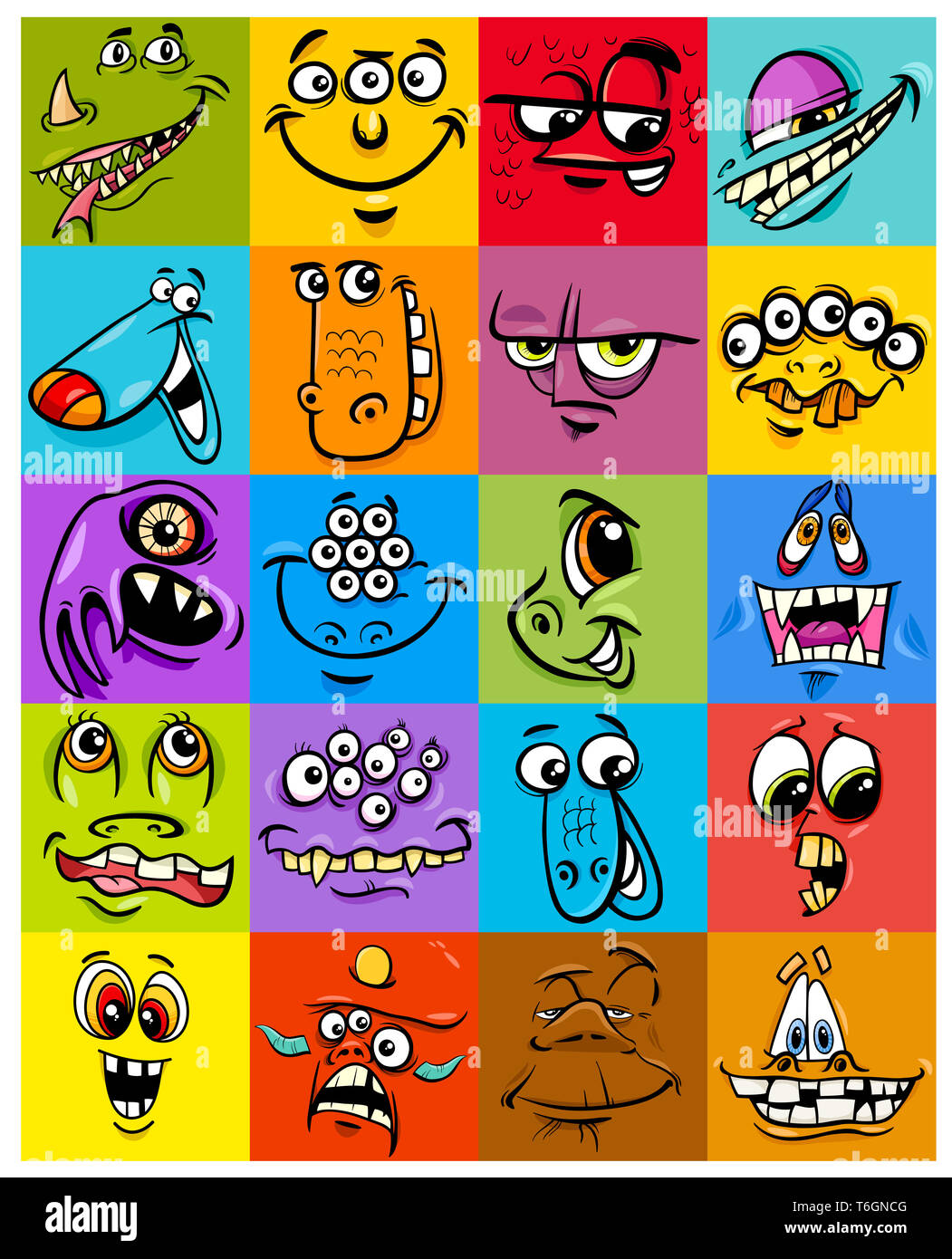 cartoon monster fantasy character set Stock Photo - Alamy