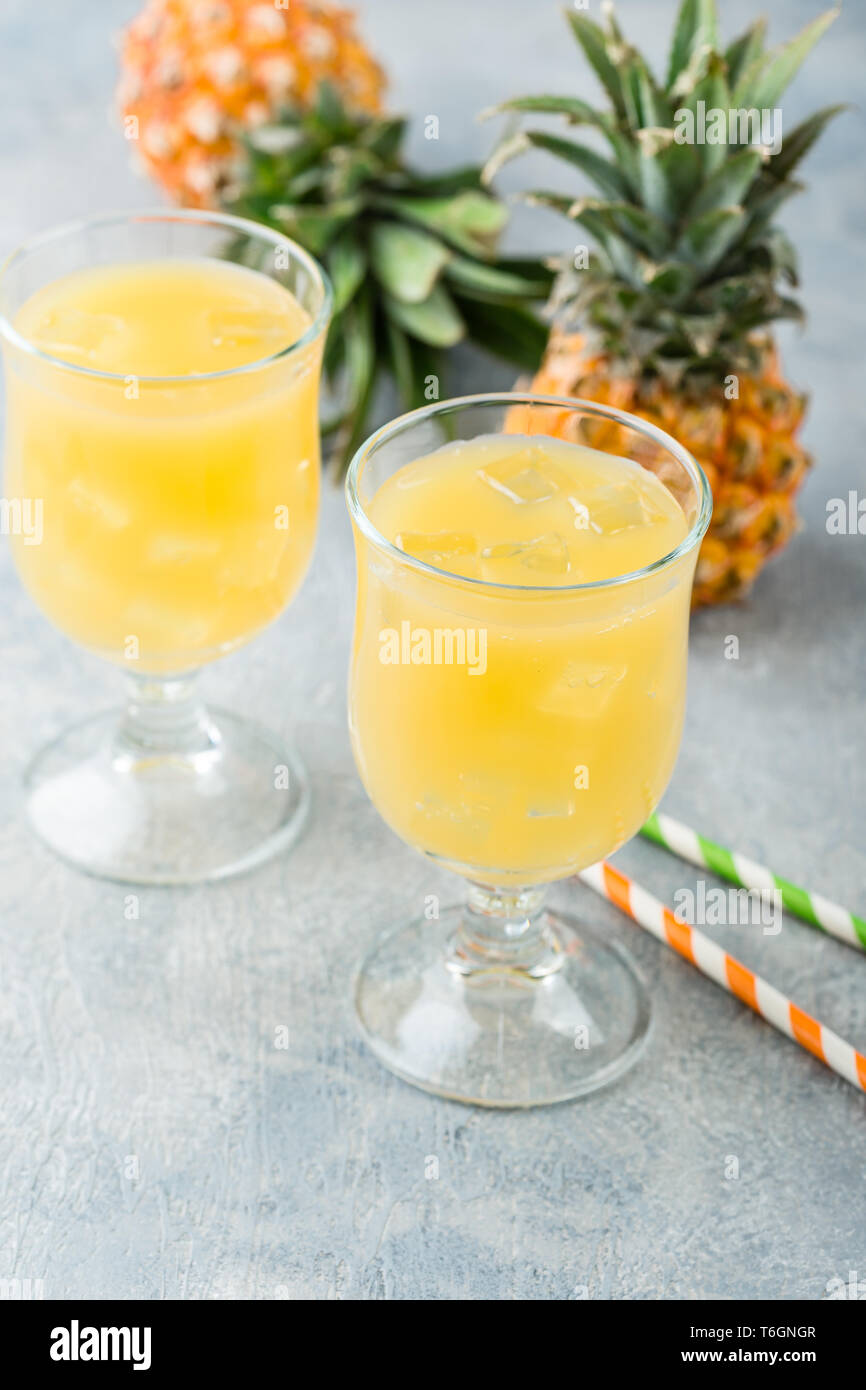 Cold pineapple cocktail Stock Photo - Alamy