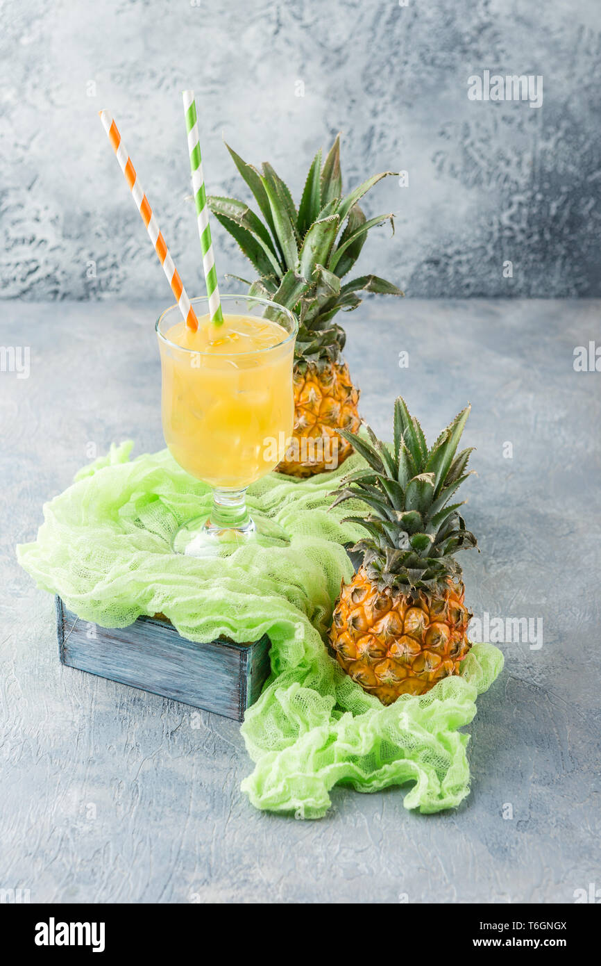 Cold pineapple cocktail Stock Photo - Alamy