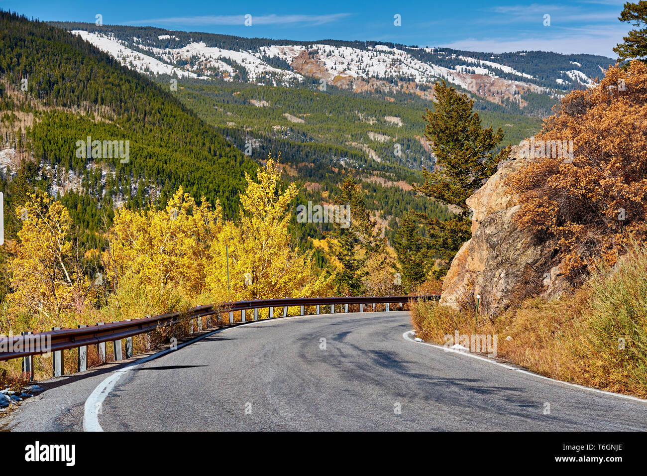 Highway at autumn in Colorado, USA Stock Photo - Alamy