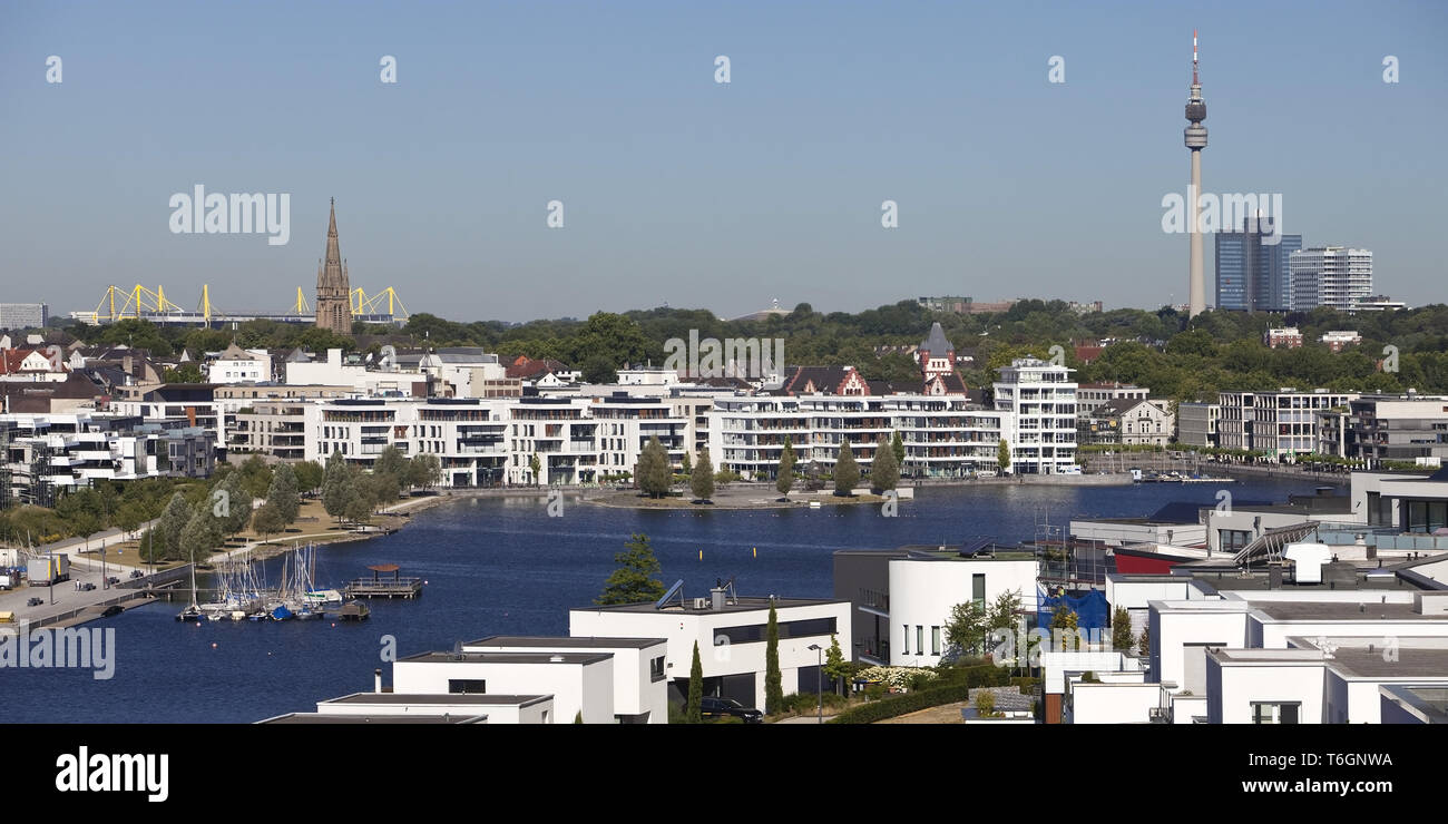 Phoenix lake, in the back Signal Iduna Park, BVB stadium and Florian ...