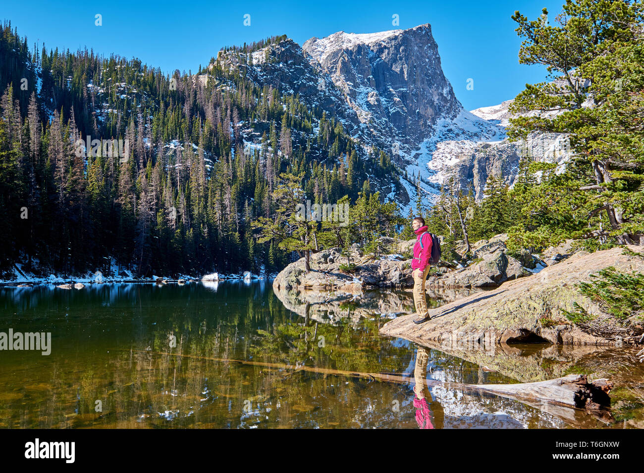 Tourist near dream lake hi-res stock photography and images - Alamy