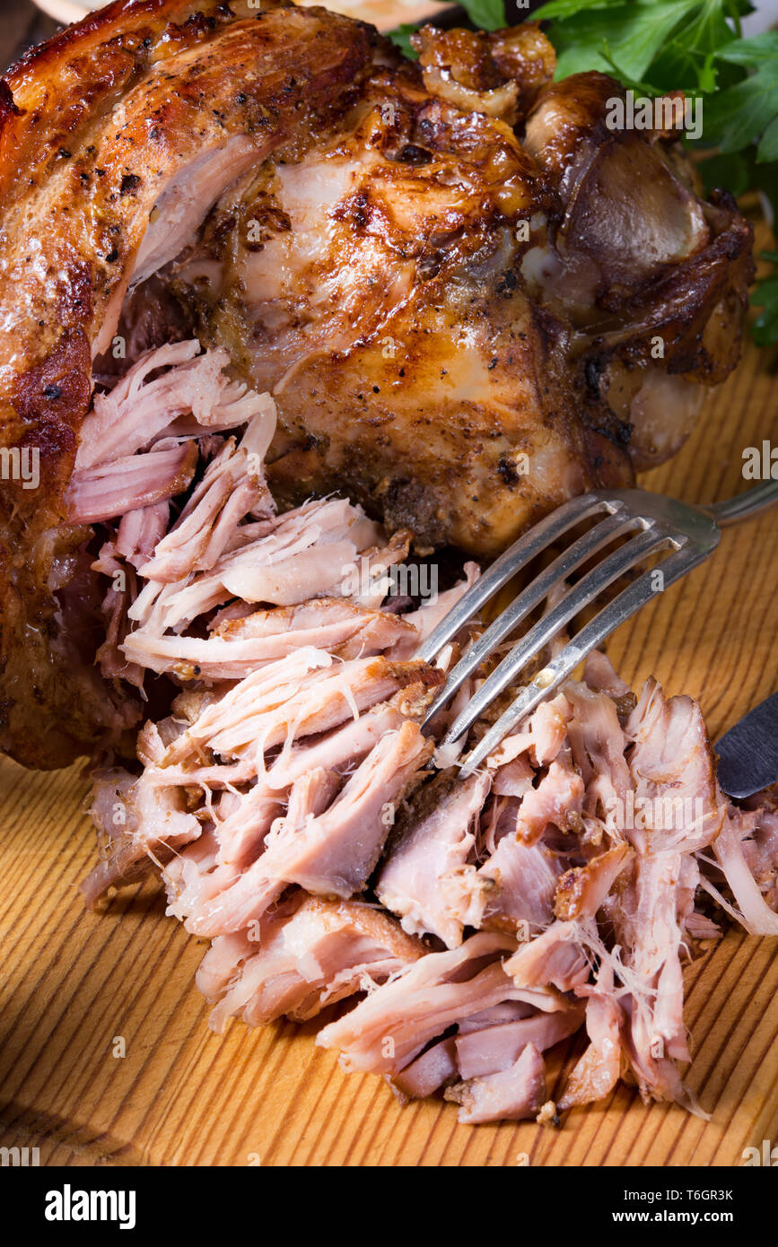 crisp and crusty original Eisbein in Bavarian Stock Photo - Alamy