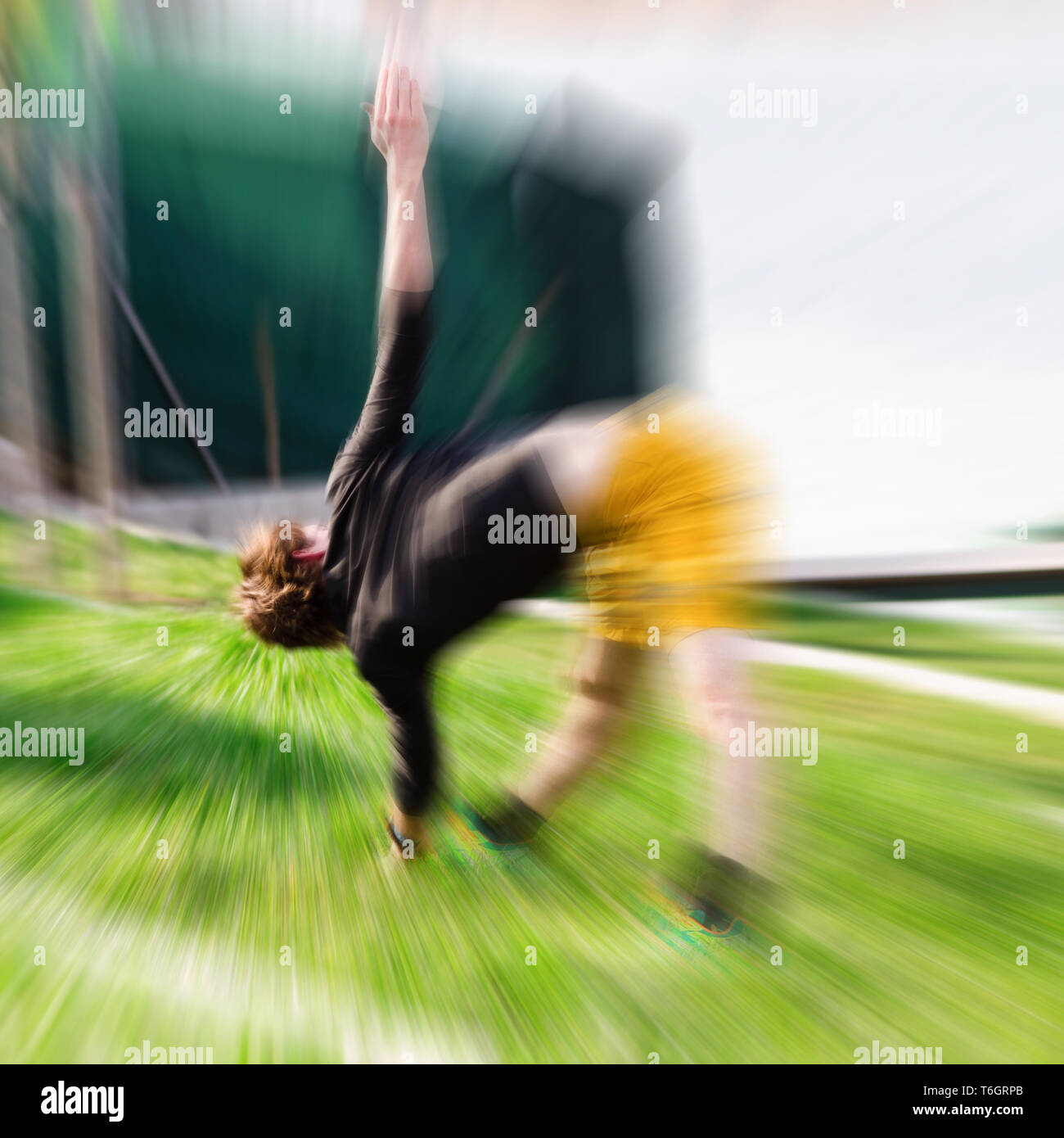Warm up for the marathon with stretching Stock Photo - Alamy