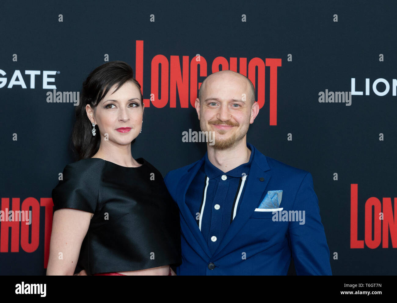 New York, NY - April 30, 2019: Anton Koval (R) attends premiere of Long Shot at AMC Lincoln ...