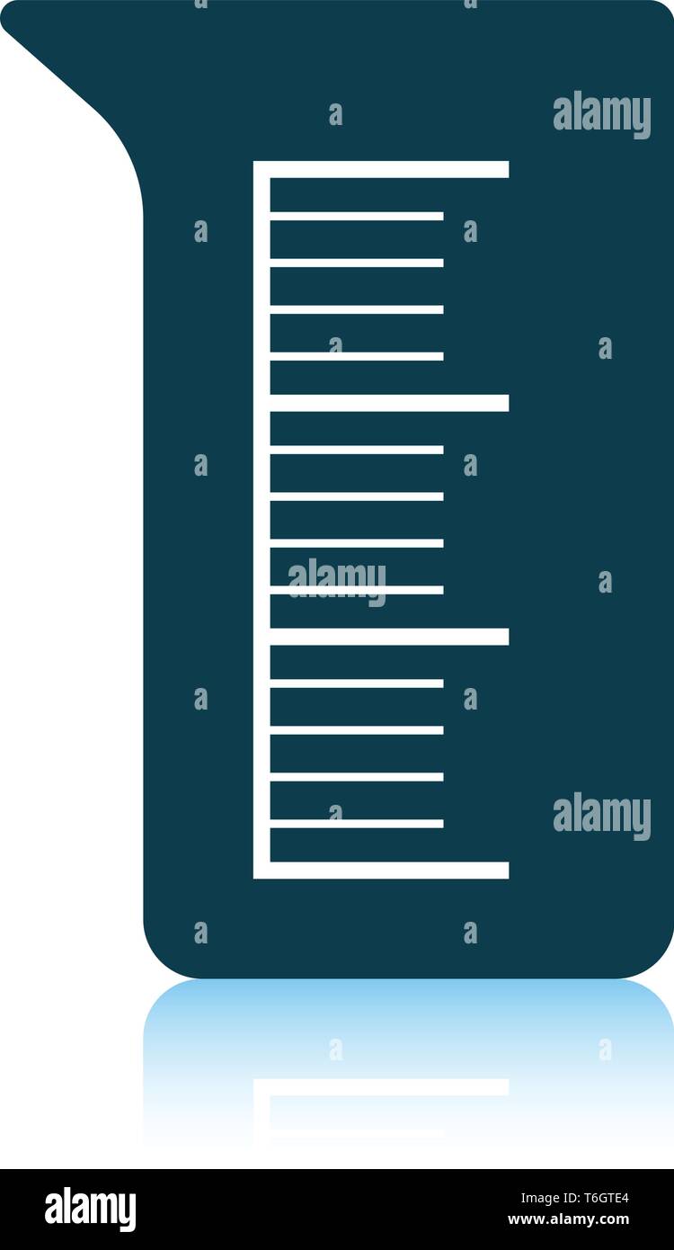 Icon of chemistry beaker. Shadow reflection design. Vector illustration ...