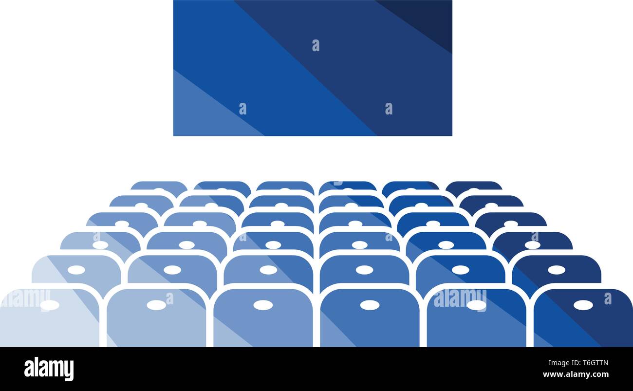 Cinema auditorium icon. Flat color design. Vector illustration Stock ...