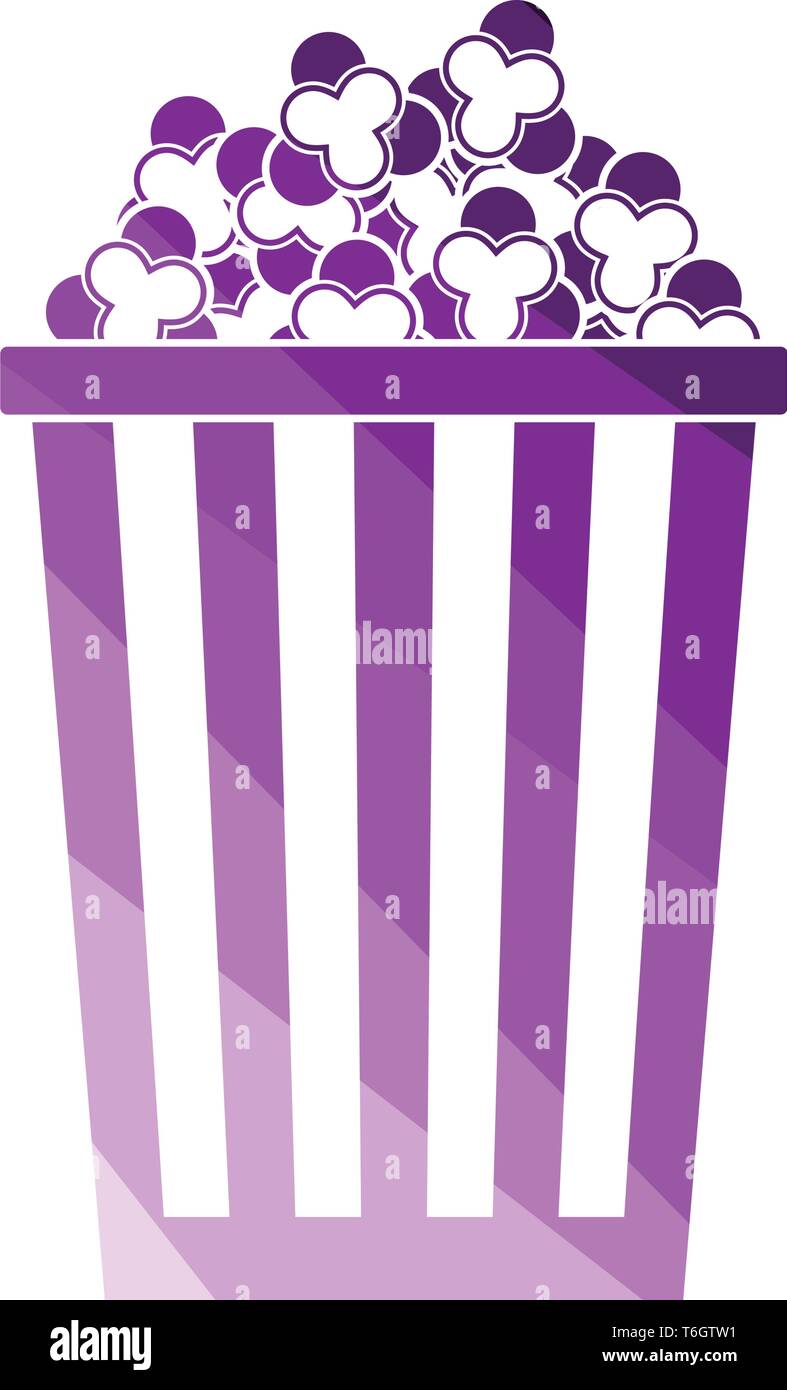 Cinema popcorn icon. Flat color design. Vector illustration Stock ...