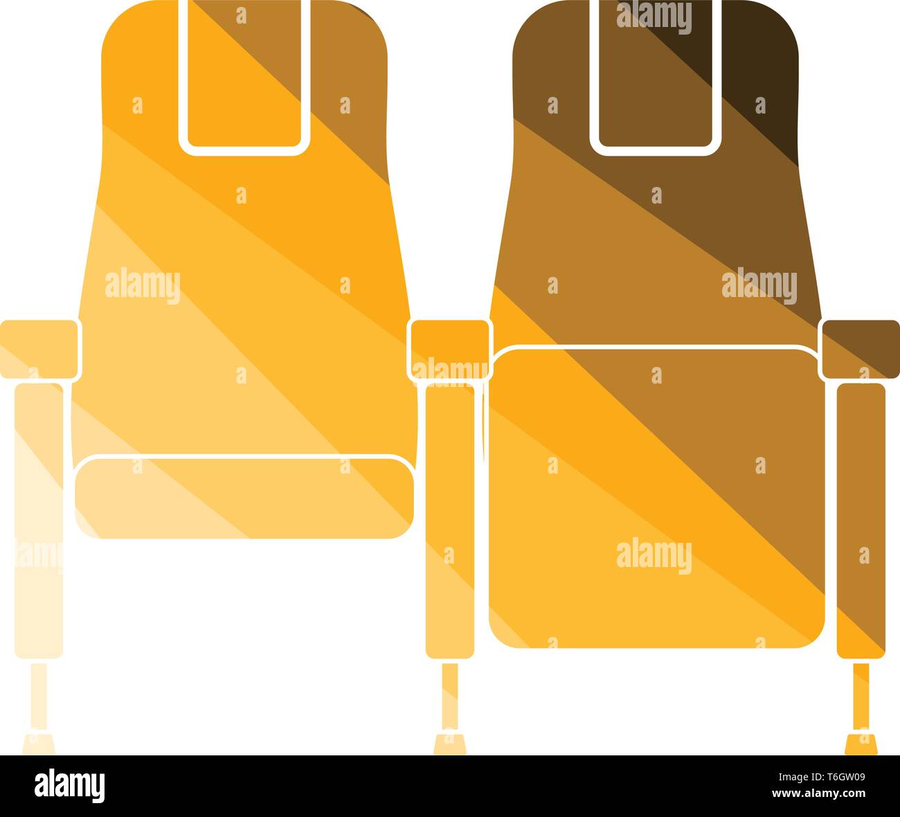 Cinema seats icon. Flat color design. Vector illustration Stock Vector ...