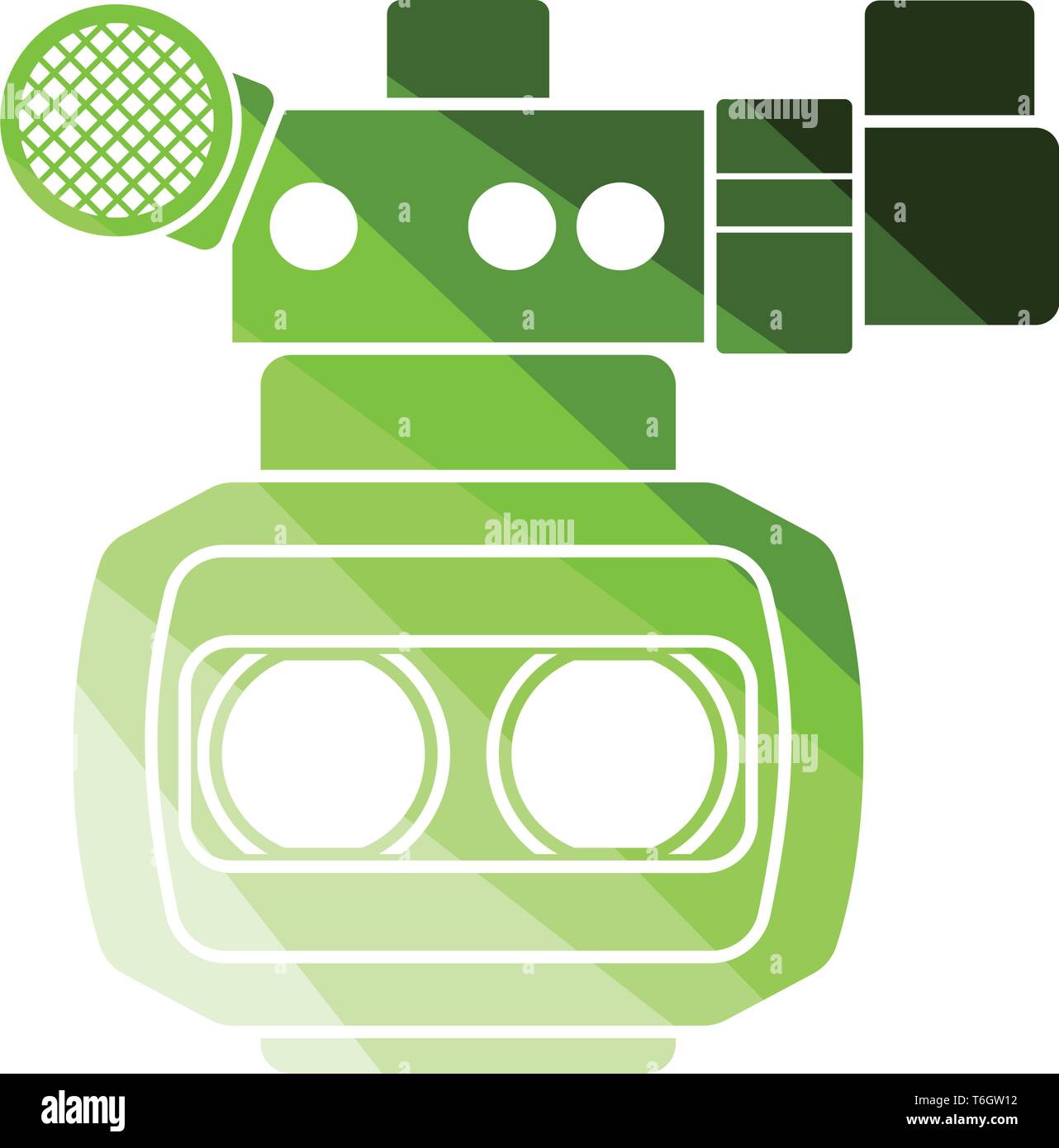 3d movie camera icon. Flat color design. Vector illustration Stock ...