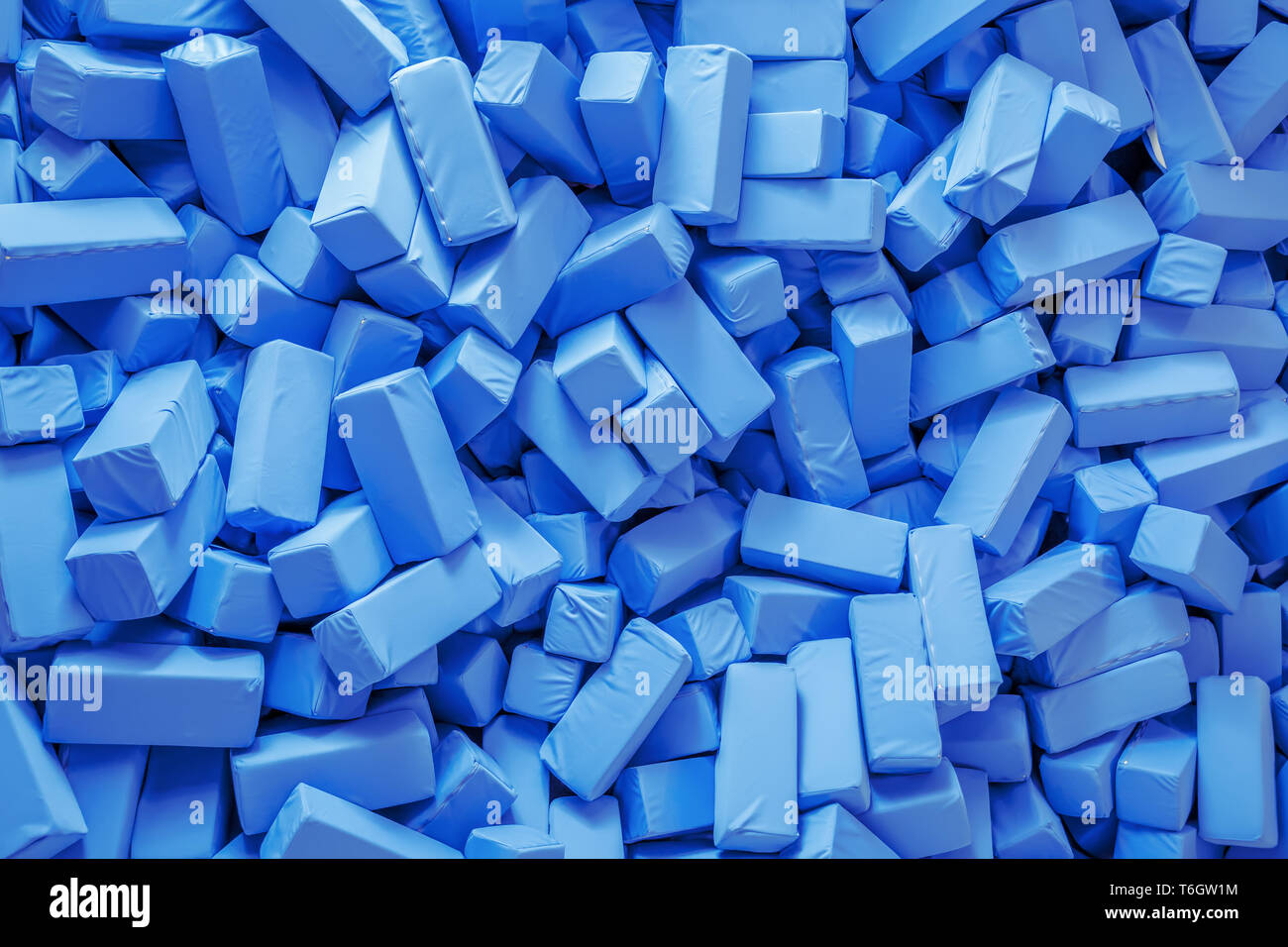 some soft blue foam cuboids Stock Photo - Alamy