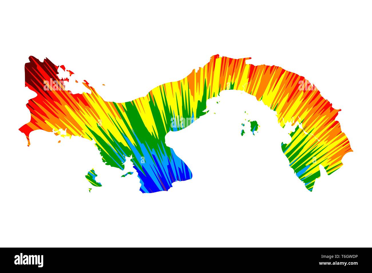 Panama - map is designed rainbow abstract colorful pattern, Republic of ...