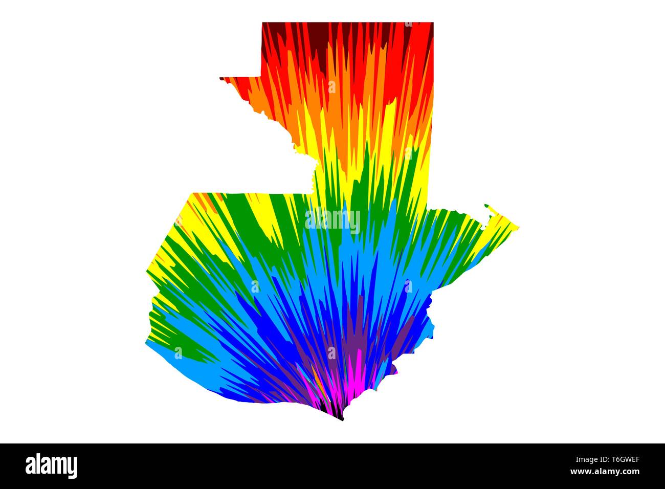 Guatemala - map is designed rainbow abstract colorful pattern, Republic ...