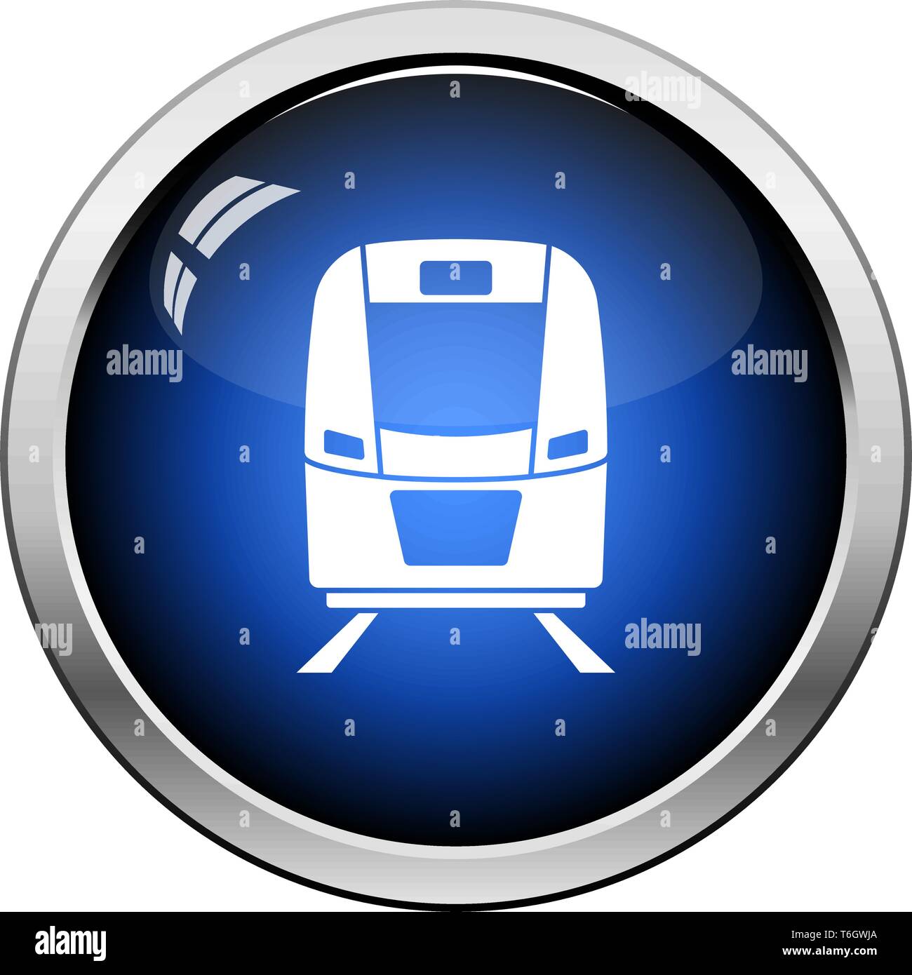 Train icon front view. Glossy Button Design. Vector Illustration Stock ...