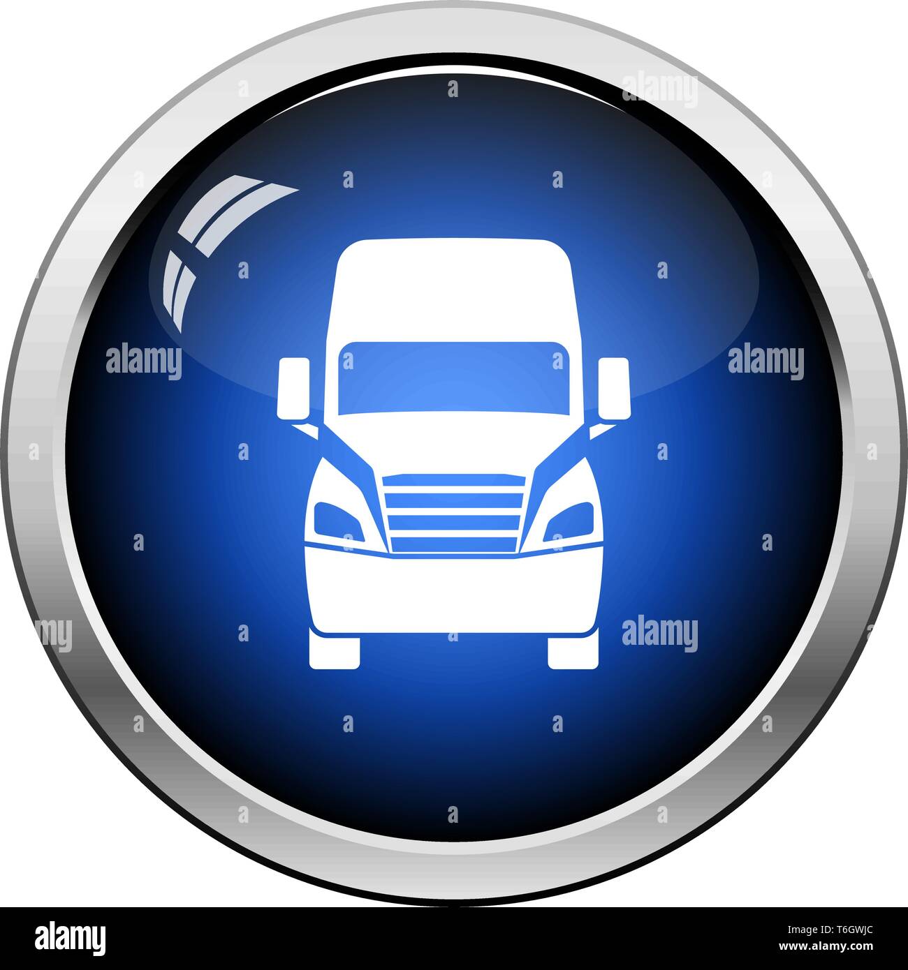 Truck icon front view. Glossy Button Design. Vector Illustration Stock ...