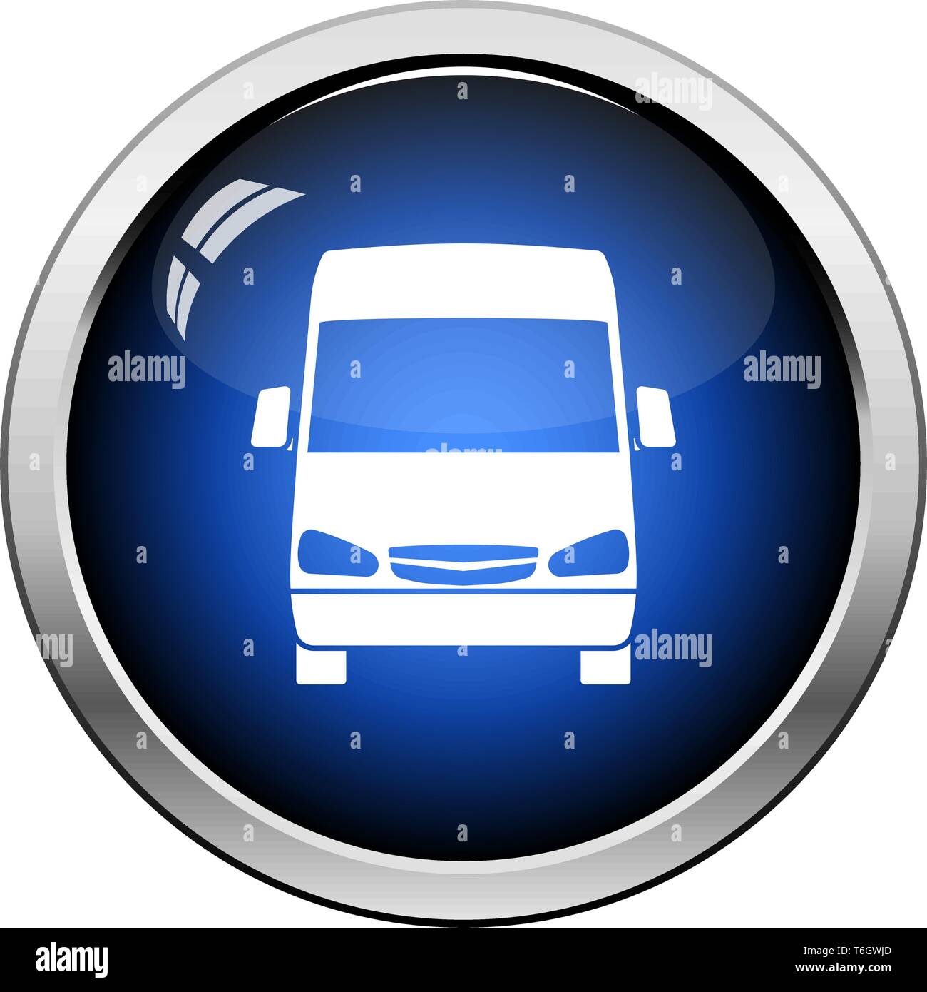 Van icon front view. Glossy Button Design. Vector Illustration Stock ...