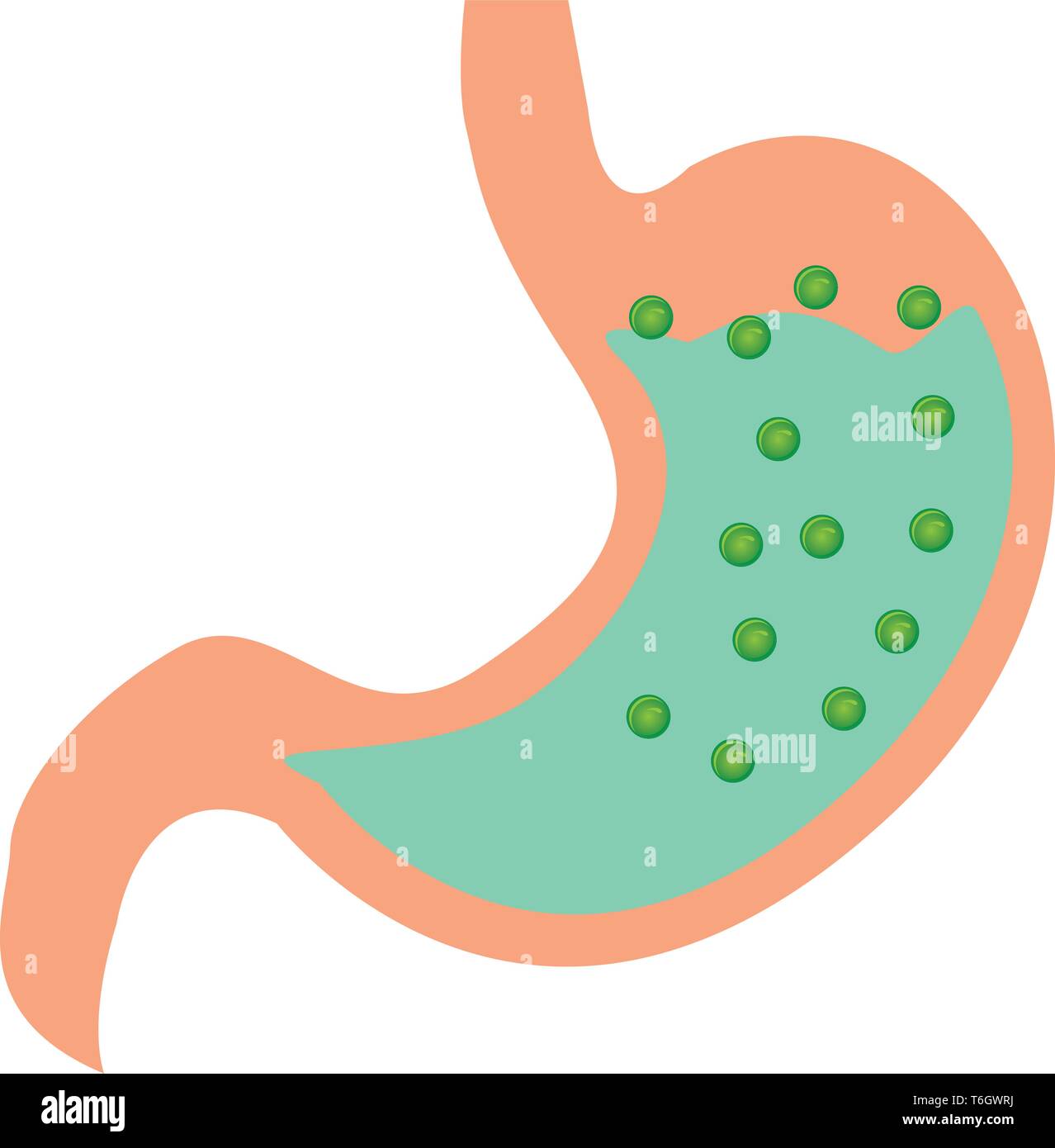 Nausea. Poisoning stomach icon. Vector illustration in cartoon style ...
