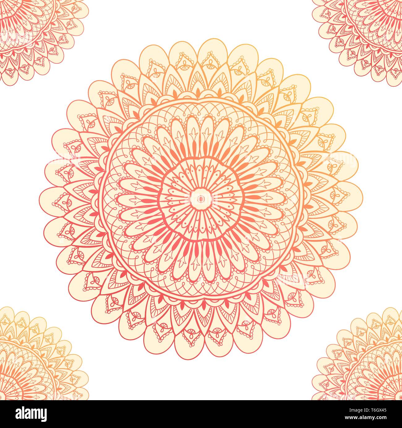 Ornamental seamless pattern with mandala. Vintage, paisley elements ...