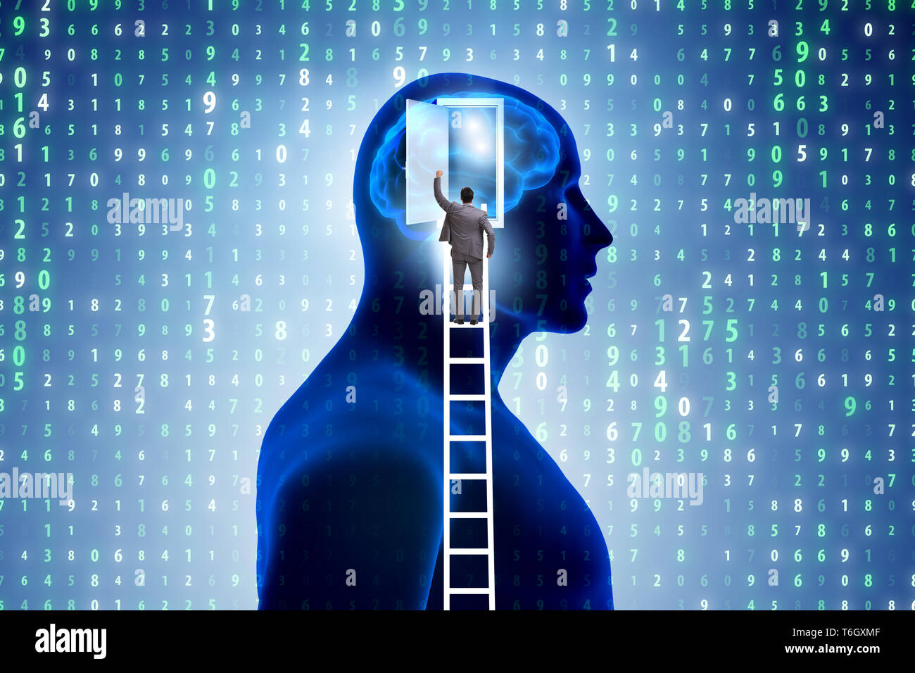 Businessman opening door to artificial intelligence Stock Photo - Alamy