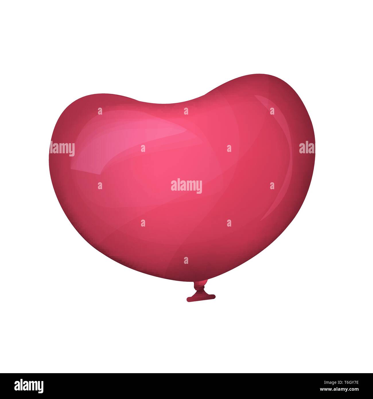 Realistic pink balloon. Shape of a heart. Valentines day. Vector ...